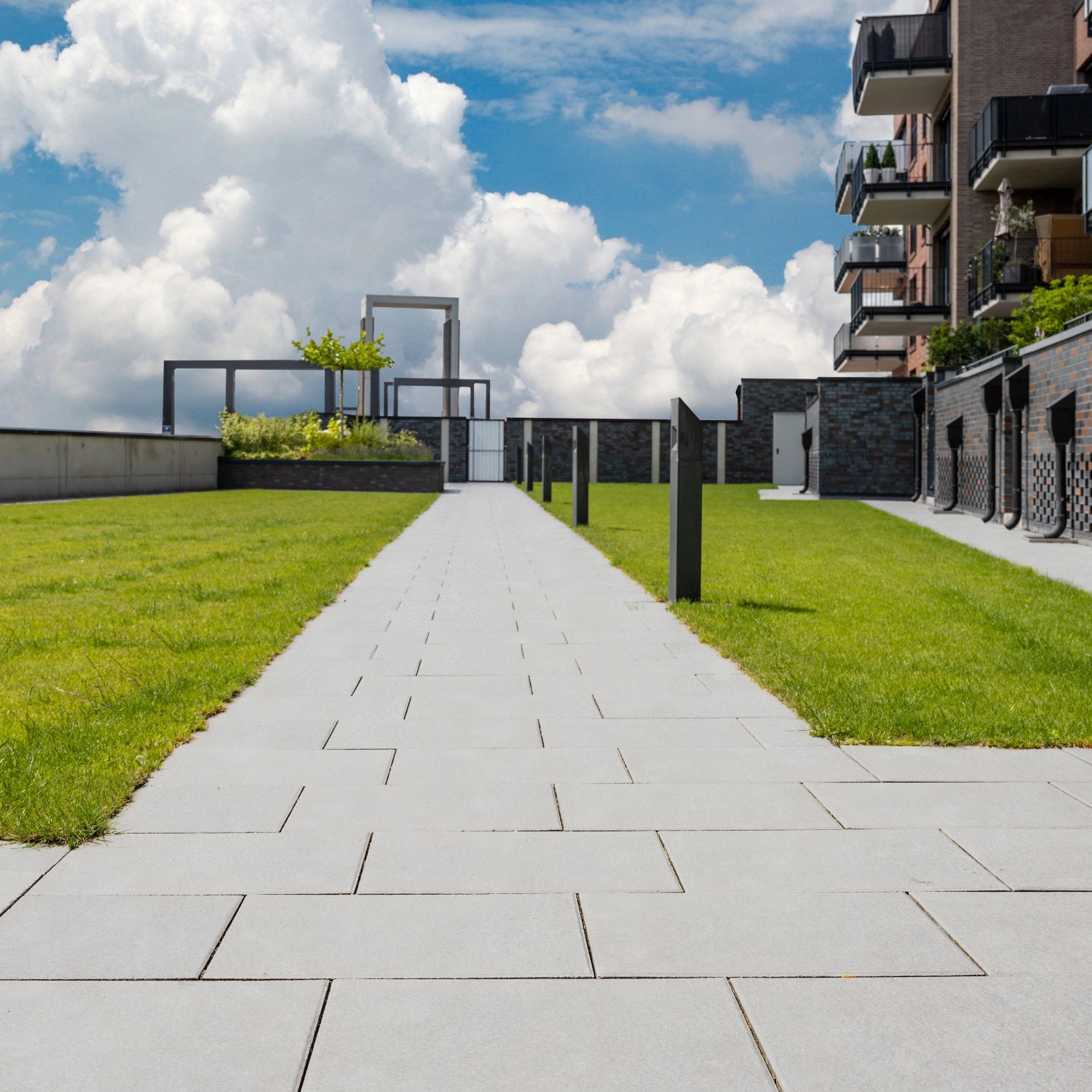 Diephaus Gehwegplatte Zementgrau 75 x 50 x 5 cm mit Fase OBI