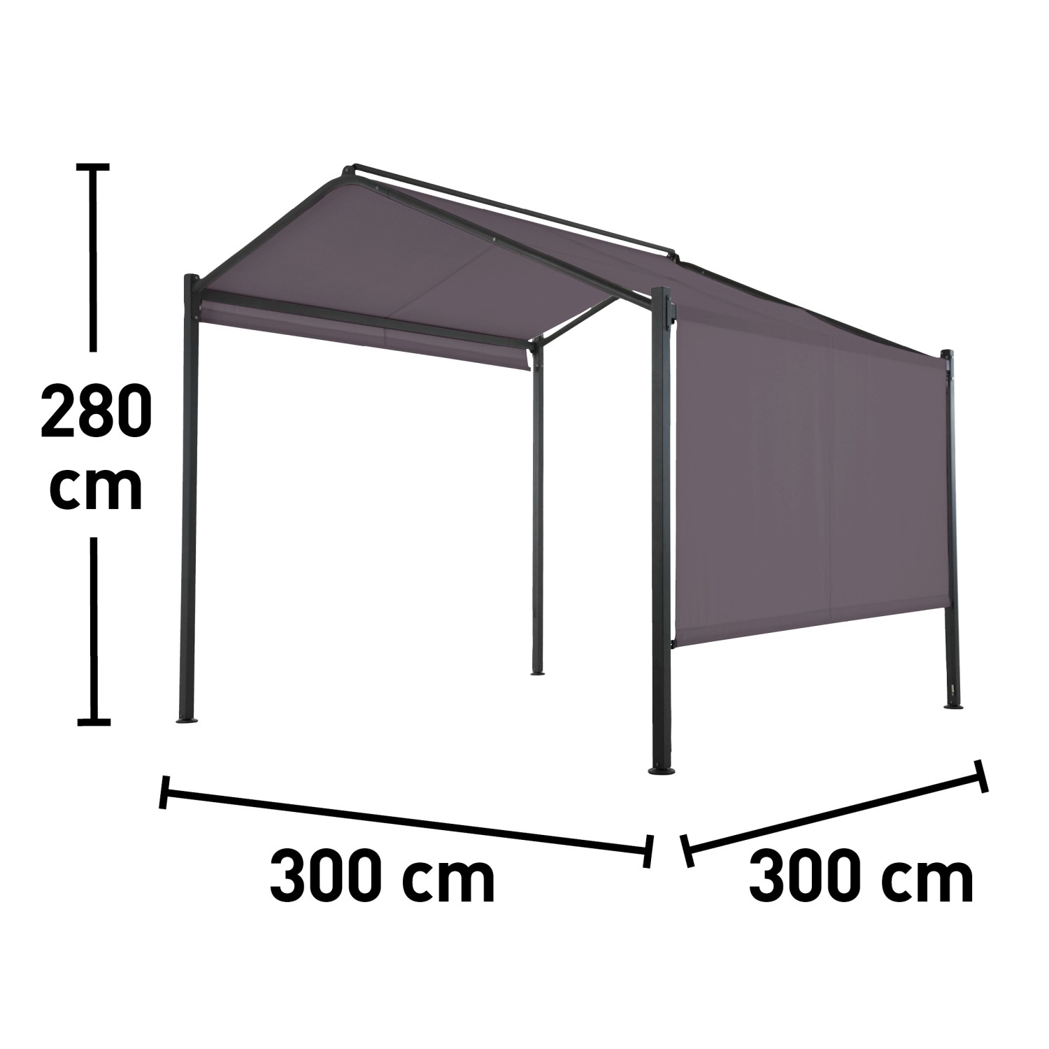 Stahl-Pavillon Bacliff 3 m x 3 m x 2,8 m Anthrazit kaufen bei OBI