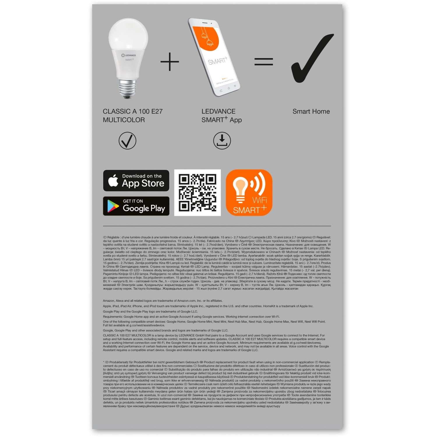 Ledvance Smart+ Leuchtmittel Wifi Classic RGBW E27/14 W Weiß kaufen bei OBI