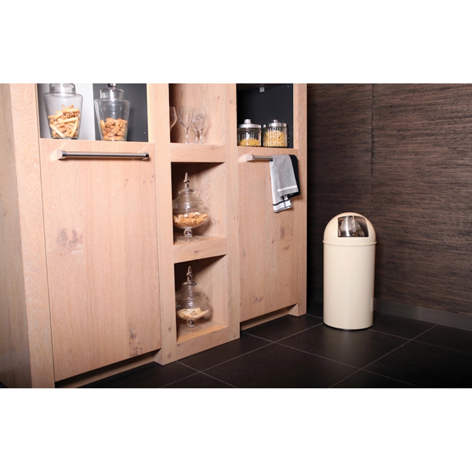 PROREGAL Abfallbehälter Mit Pushdeckel & Inneneimer Aus Metall 40 Liter ...