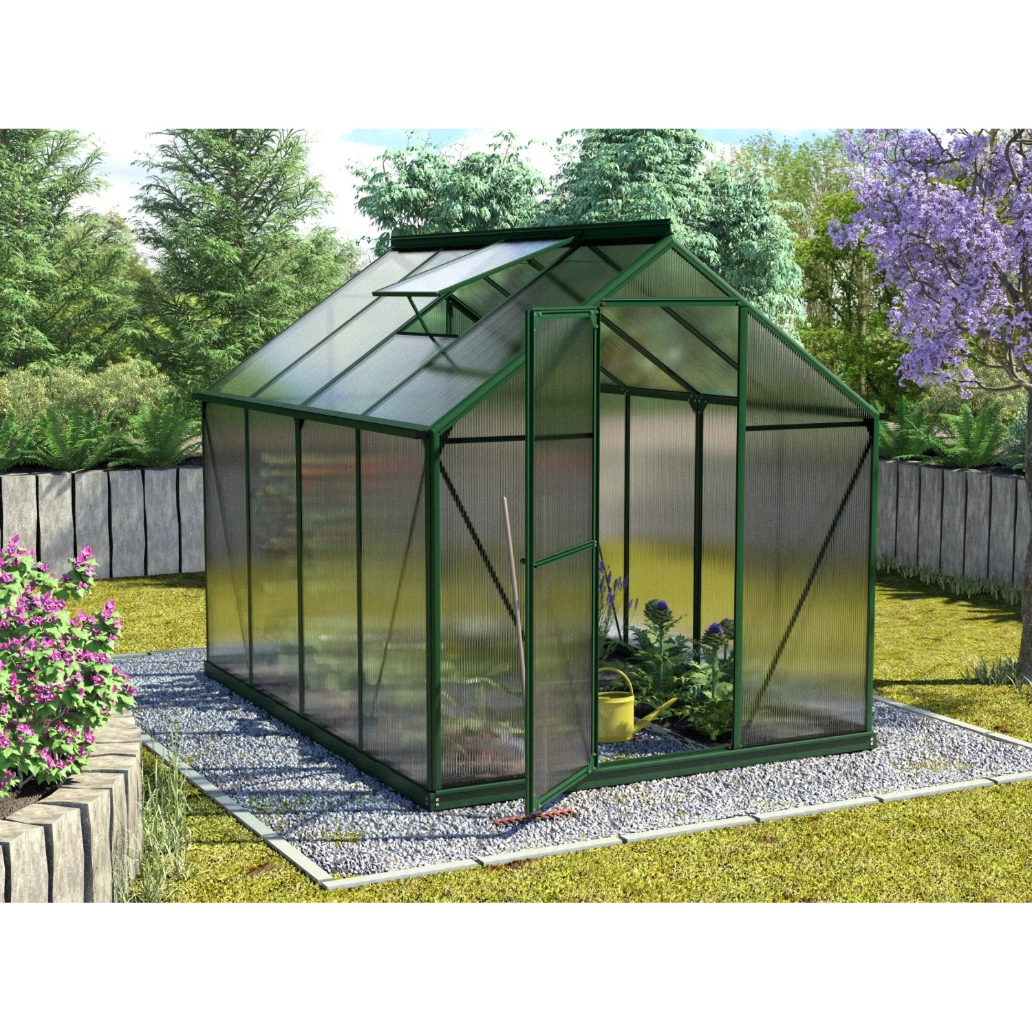 Gewächshaus Triton 5000 HKP 6 mm Dunkelgrün inkl. Fundament kaufen bei OBI