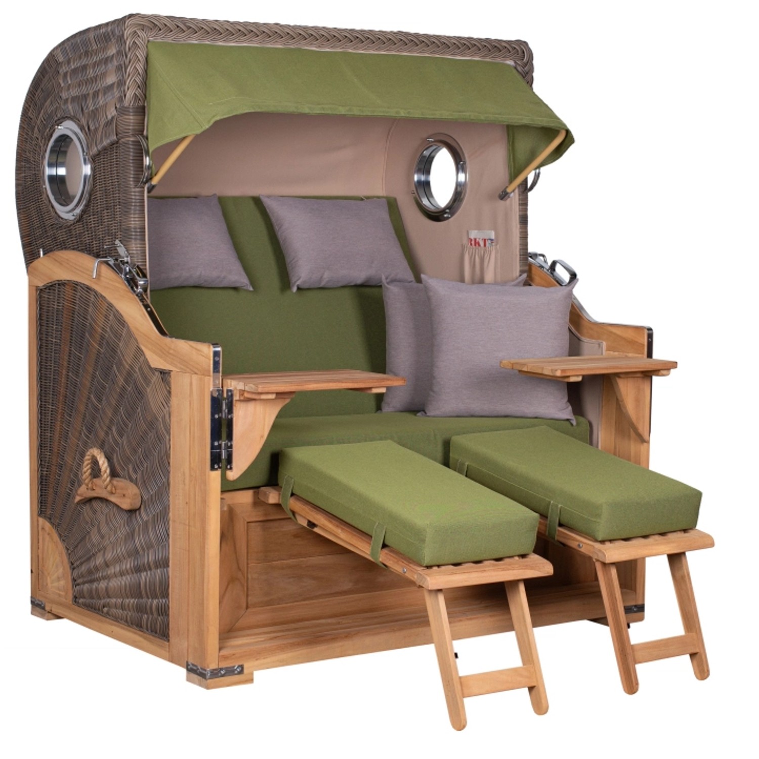 GarWoh Strandkorb Westerland Teak Bullauge PE Grey Dessin 587 kaufen ...