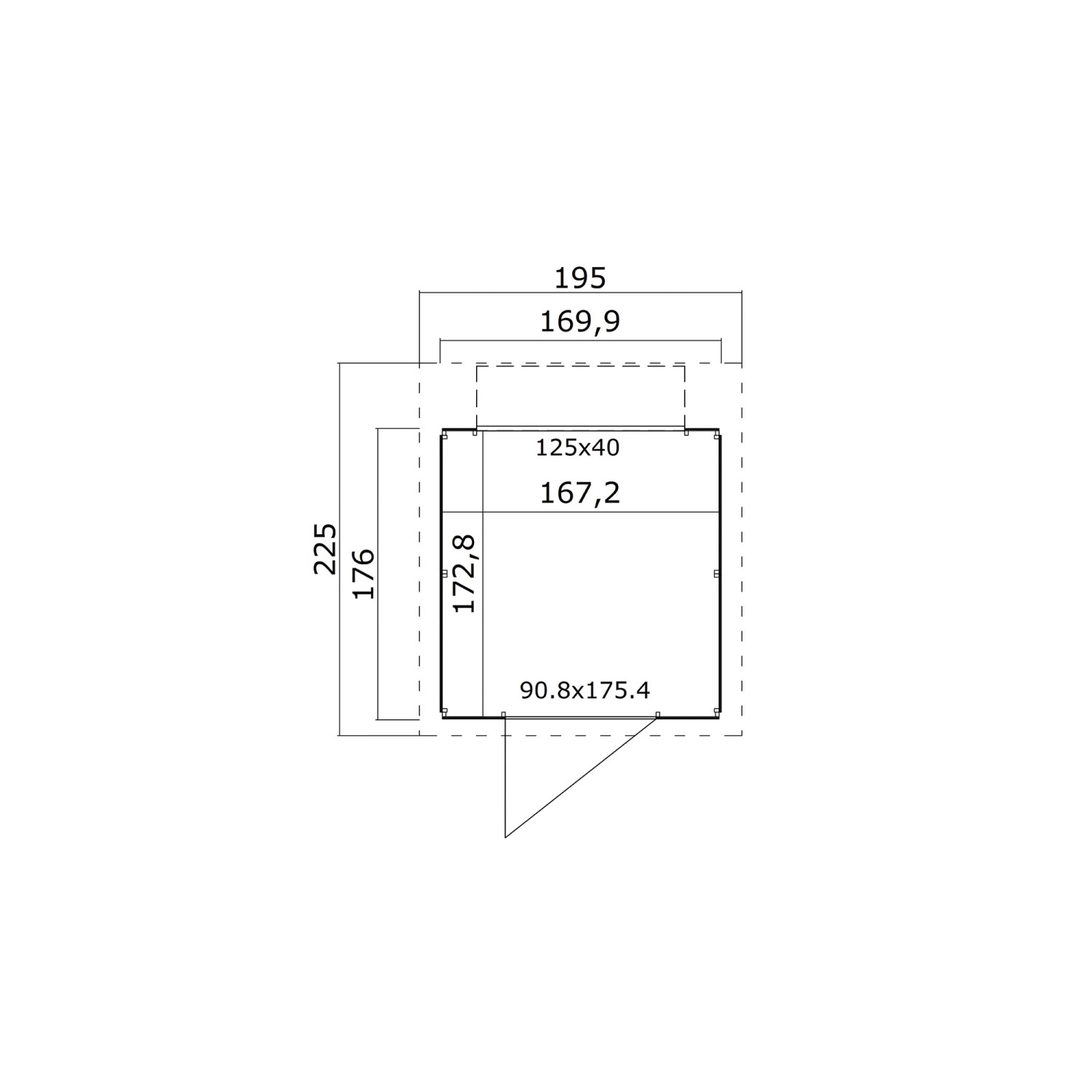 Weka Verkaufsstand Mori 4 m. Boden Satteldach Naturbelassen 170 cm x ...