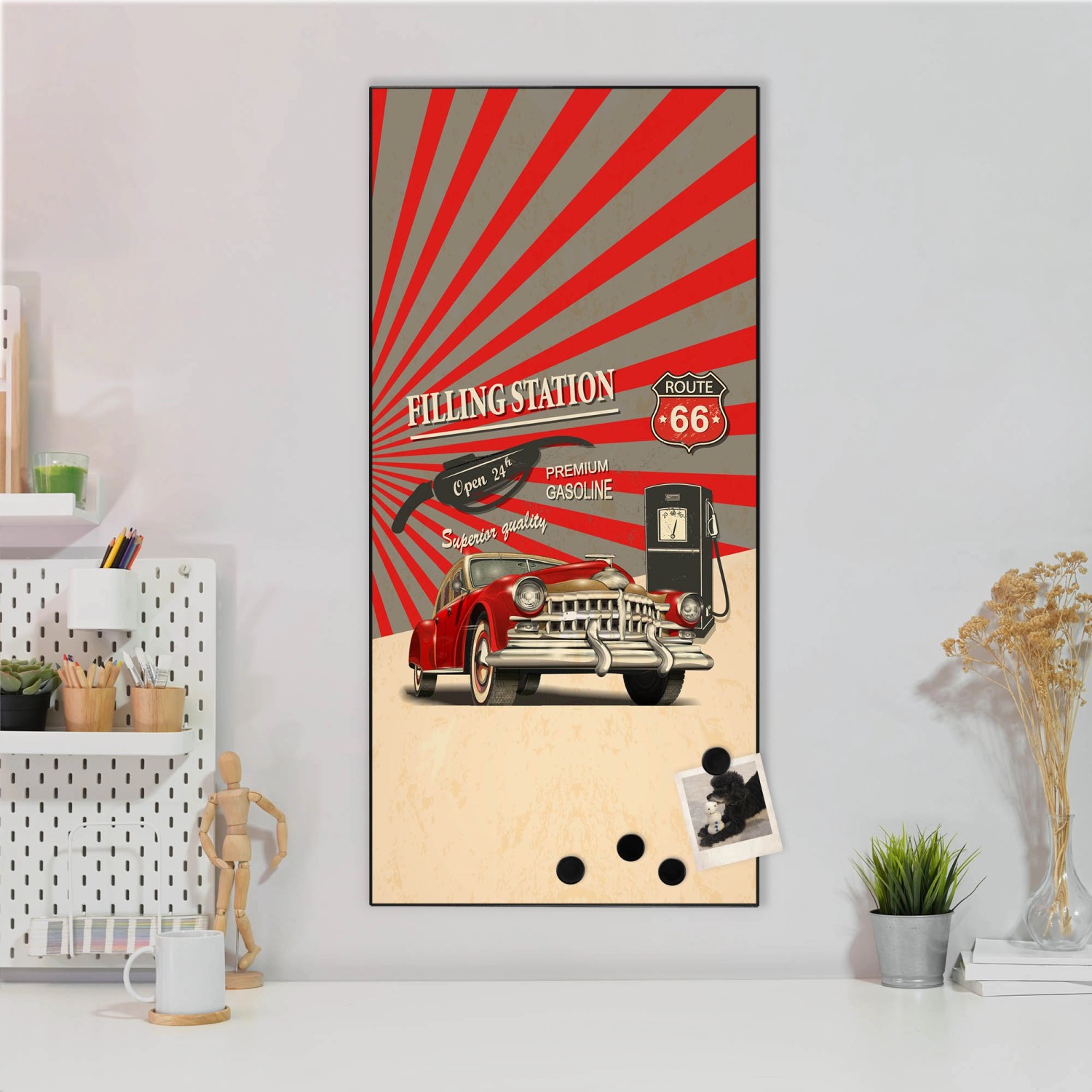 Banjado Magnettafel 37x78cm Magnetwand Schwarz Aus Metall ...