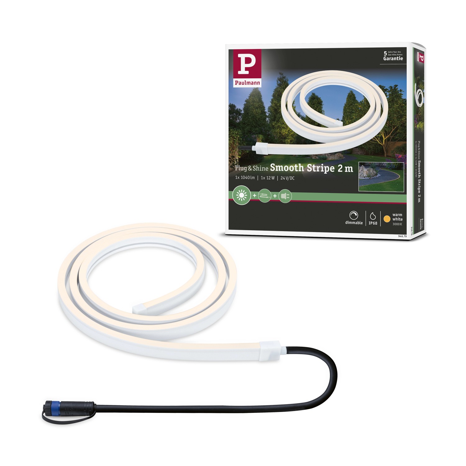 Paulmann LED-Stripe Plug & Shine Smooth Einzelstripe IP68 3000 K 12 W Weiß kaufen bei OBI