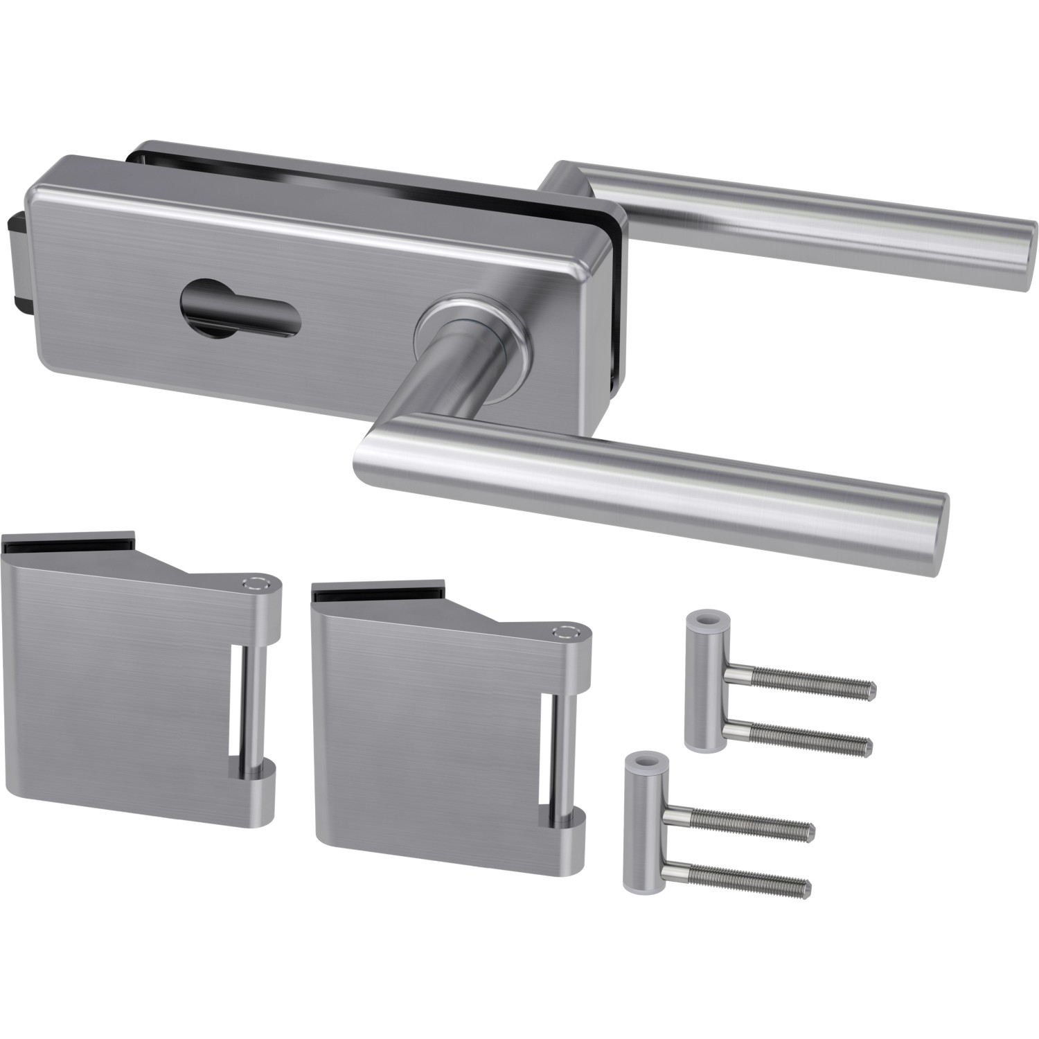 Novadoors Glasdrehtürbeschlag-Set Nova Smart 61 Profilzylinderschloss ...