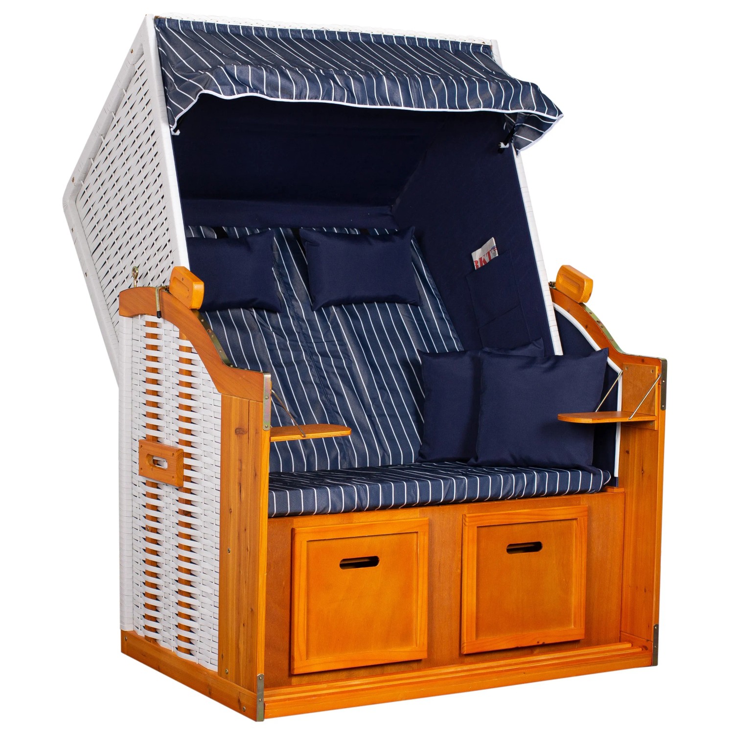 Bene Living Strandkorb Ostsee 2 Sitzer Weiß-Royal Blau kaufen bei OBI