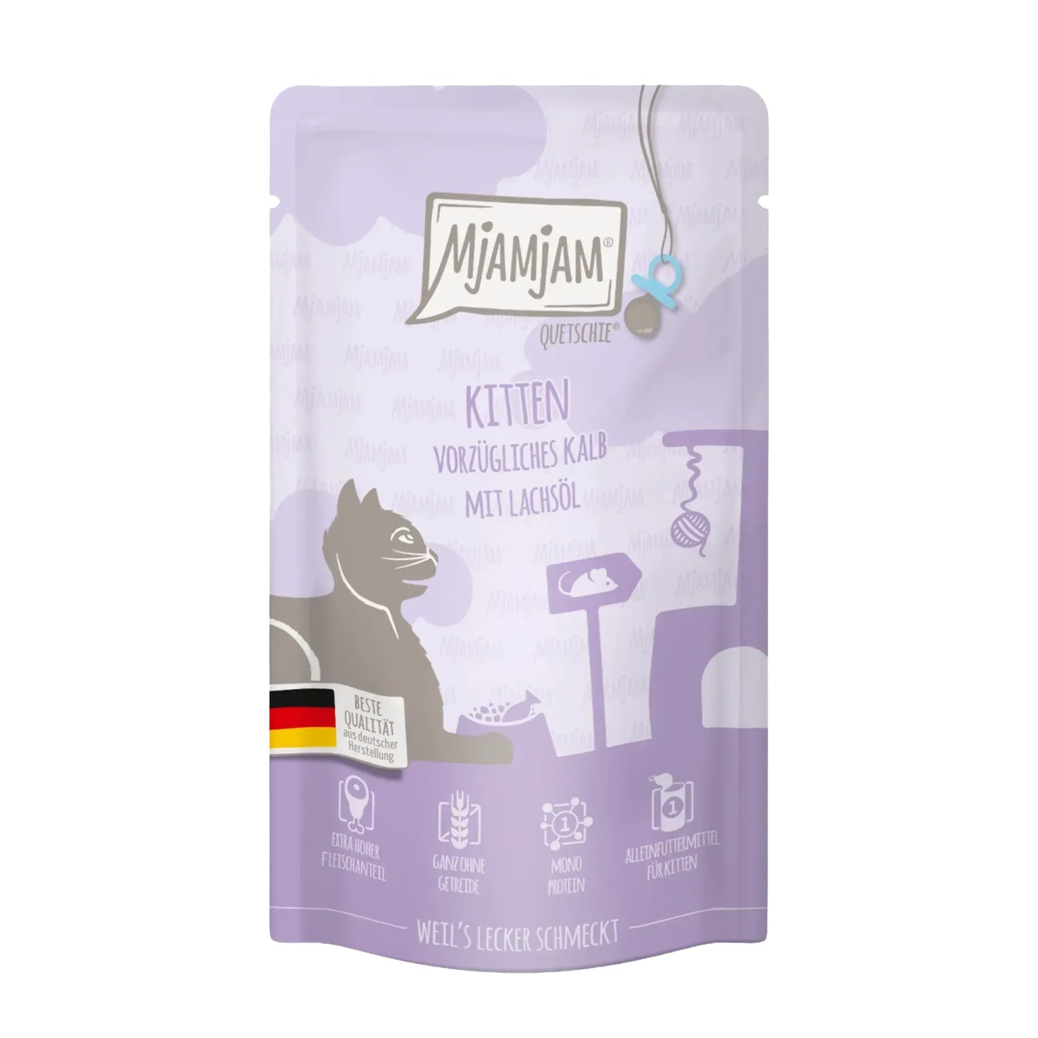 Mjamjam Katzen-Nassfutter Quetschie Kitten Vorzügliches Kalb mit ...