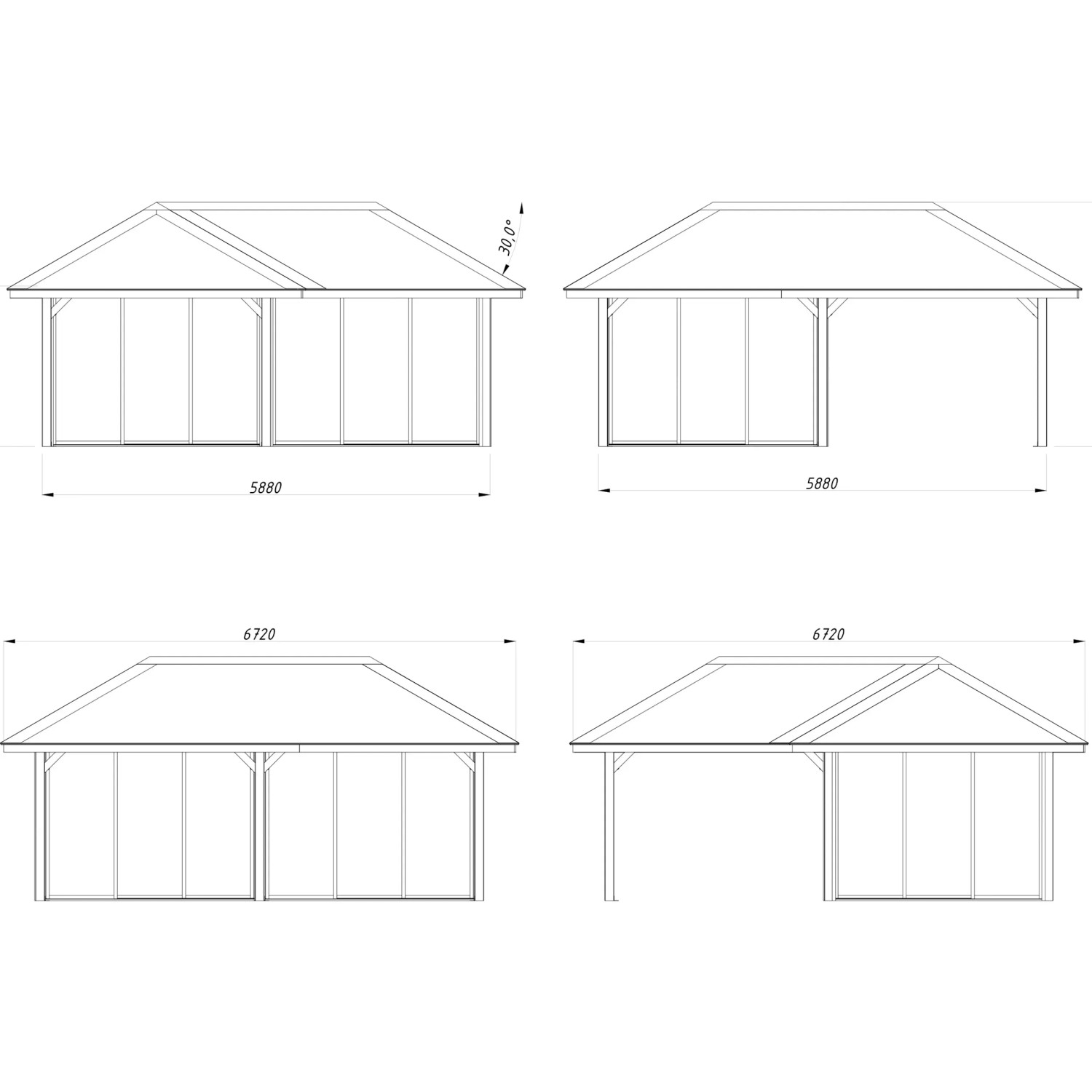 Palmako Pavillon Bianca Set223 Slide Naturbelassen 588 Cm X 588 Cm Fsc® Kaufen Bei Obi