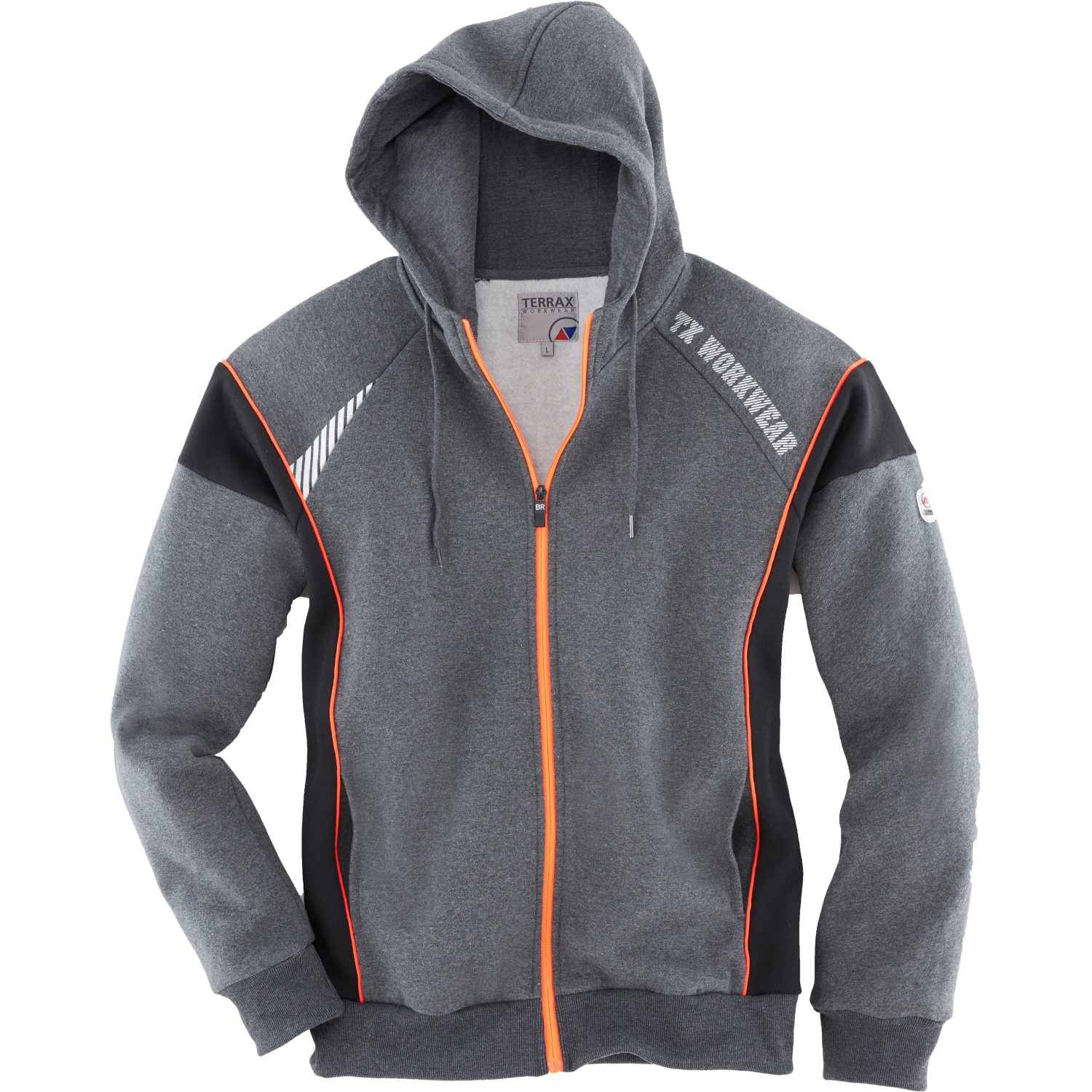 Terrax Workwear Sweatjacke Herren Grau-Orange XL kaufen bei OBI