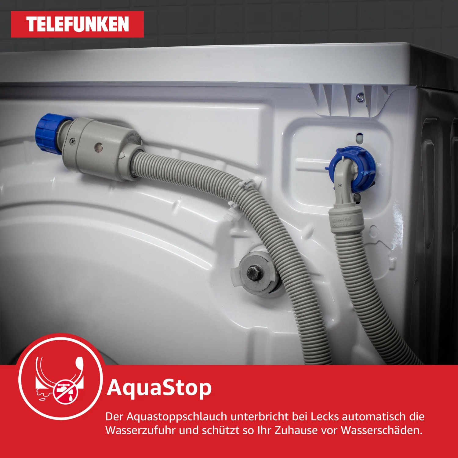 Telefunken Waschmaschine 10kg 1400 U/Min. Dampffunktion Auto-Dosierung ...