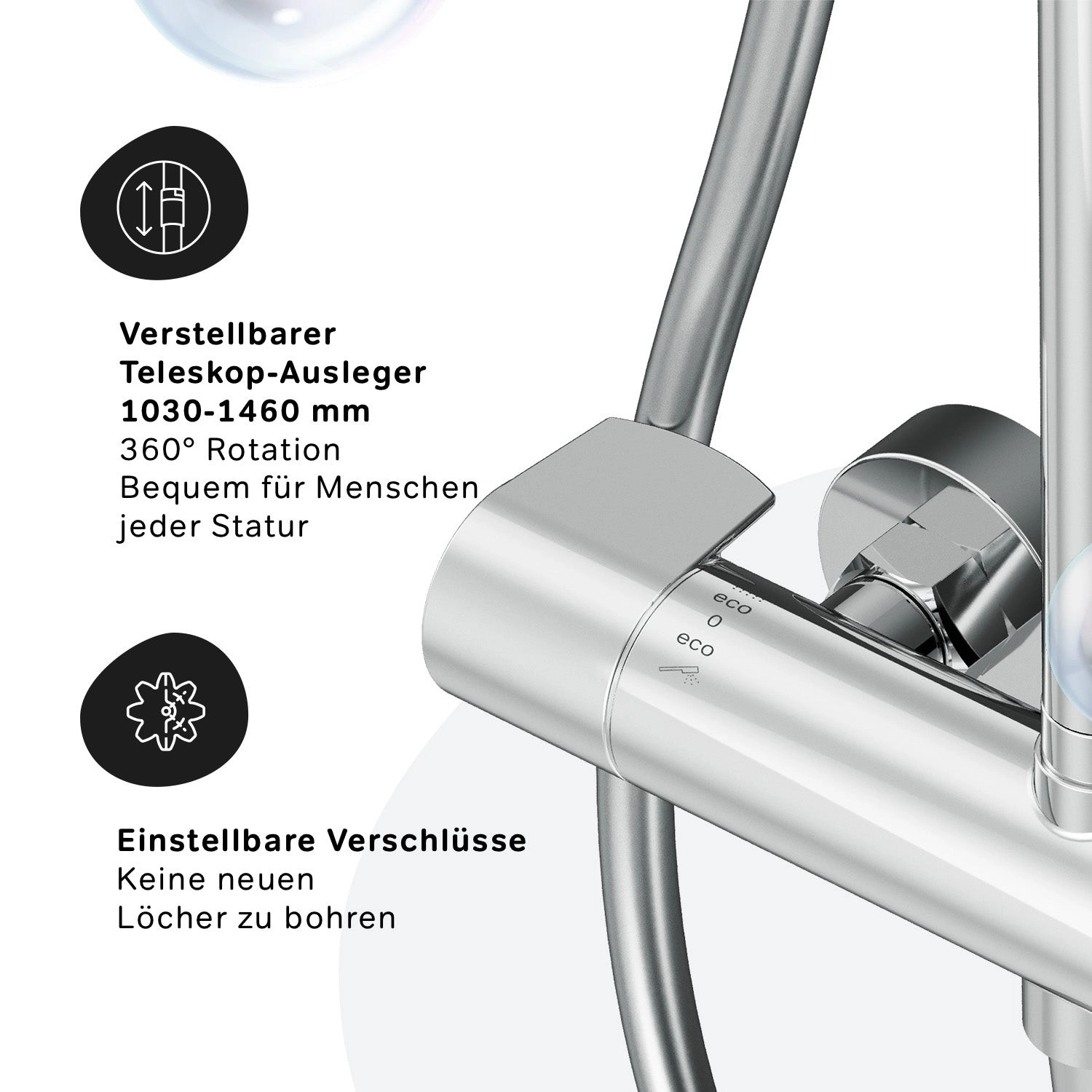 AM.PM Duschsystem X-Joy mit Thermostat Brausearmatur Regendusche ...