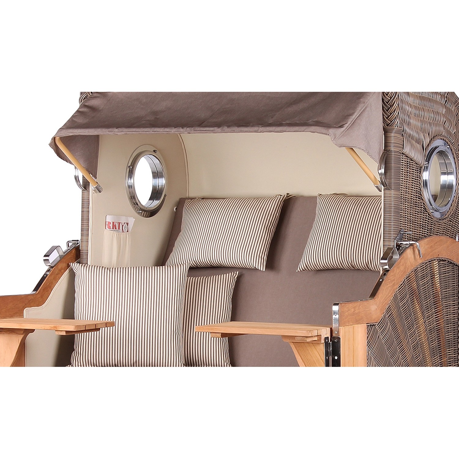 GarWoh Strandkorb Westerland Teak Bullauge PE Grey Dessin 534 kaufen ...