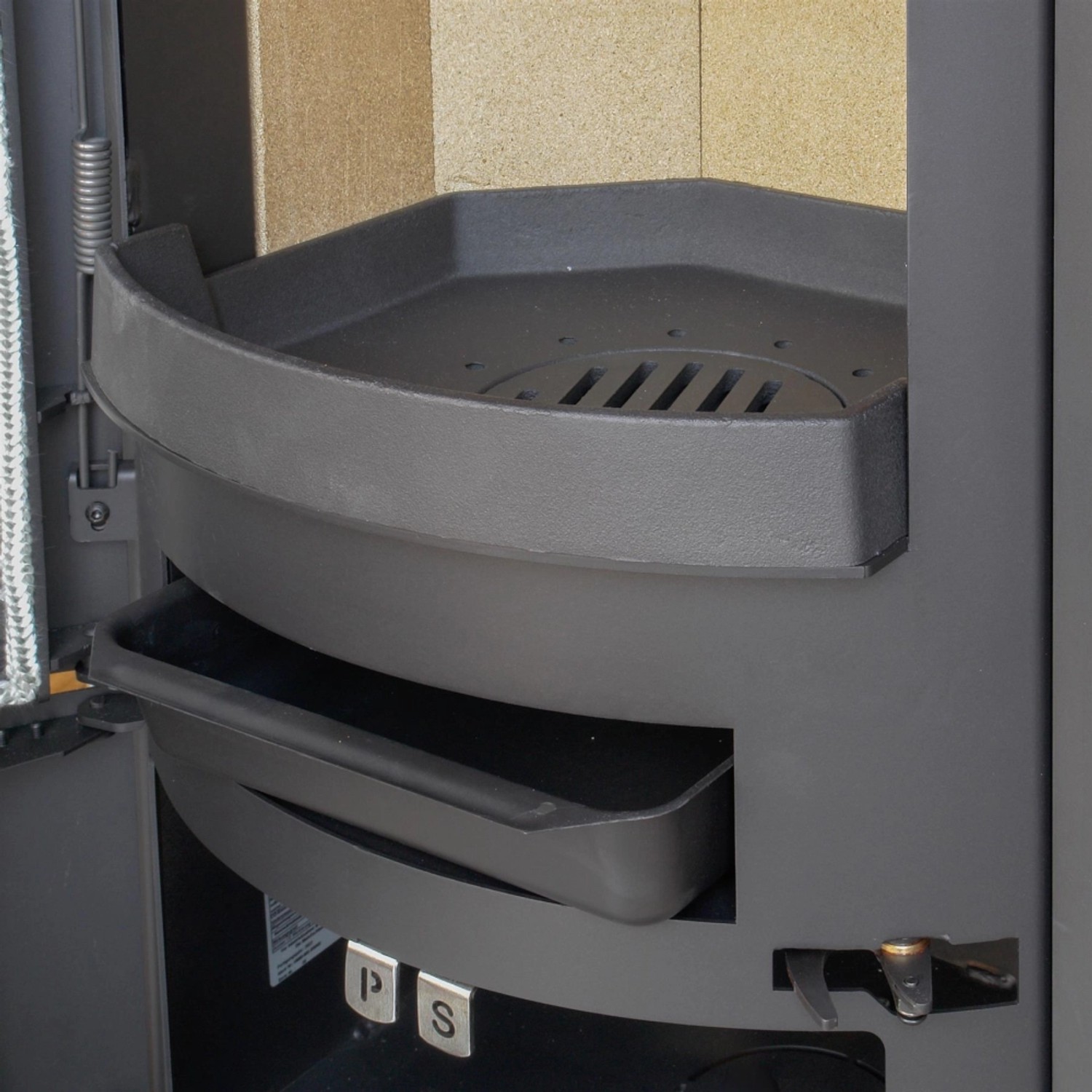 H&M Germany Kamin-Ofen München Max Style Guss-Grau Natur-Stein Holz ...