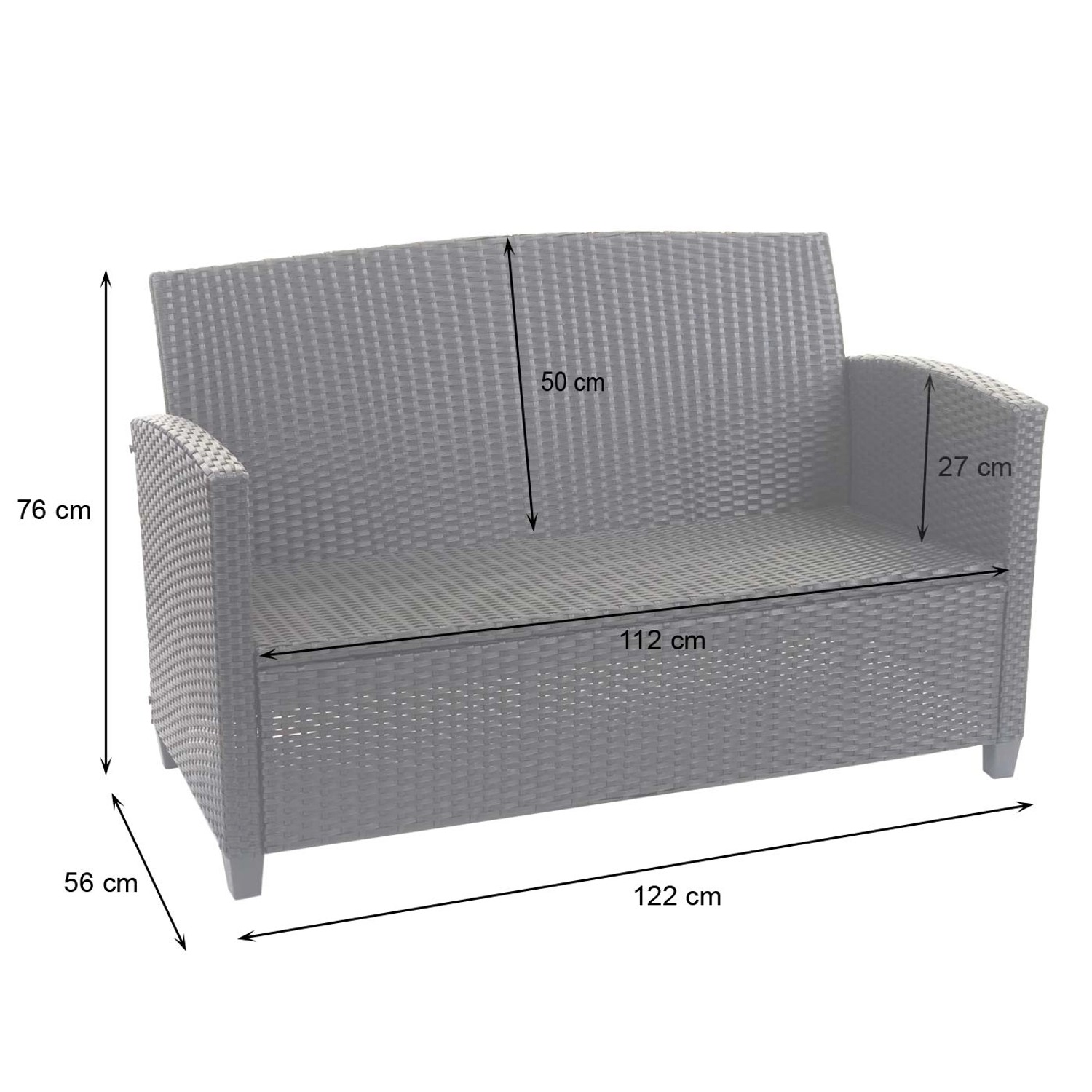 MCW XXL Poly-Rattan Garnitur F10 4-tlg Anthrazit kaufen bei OBI