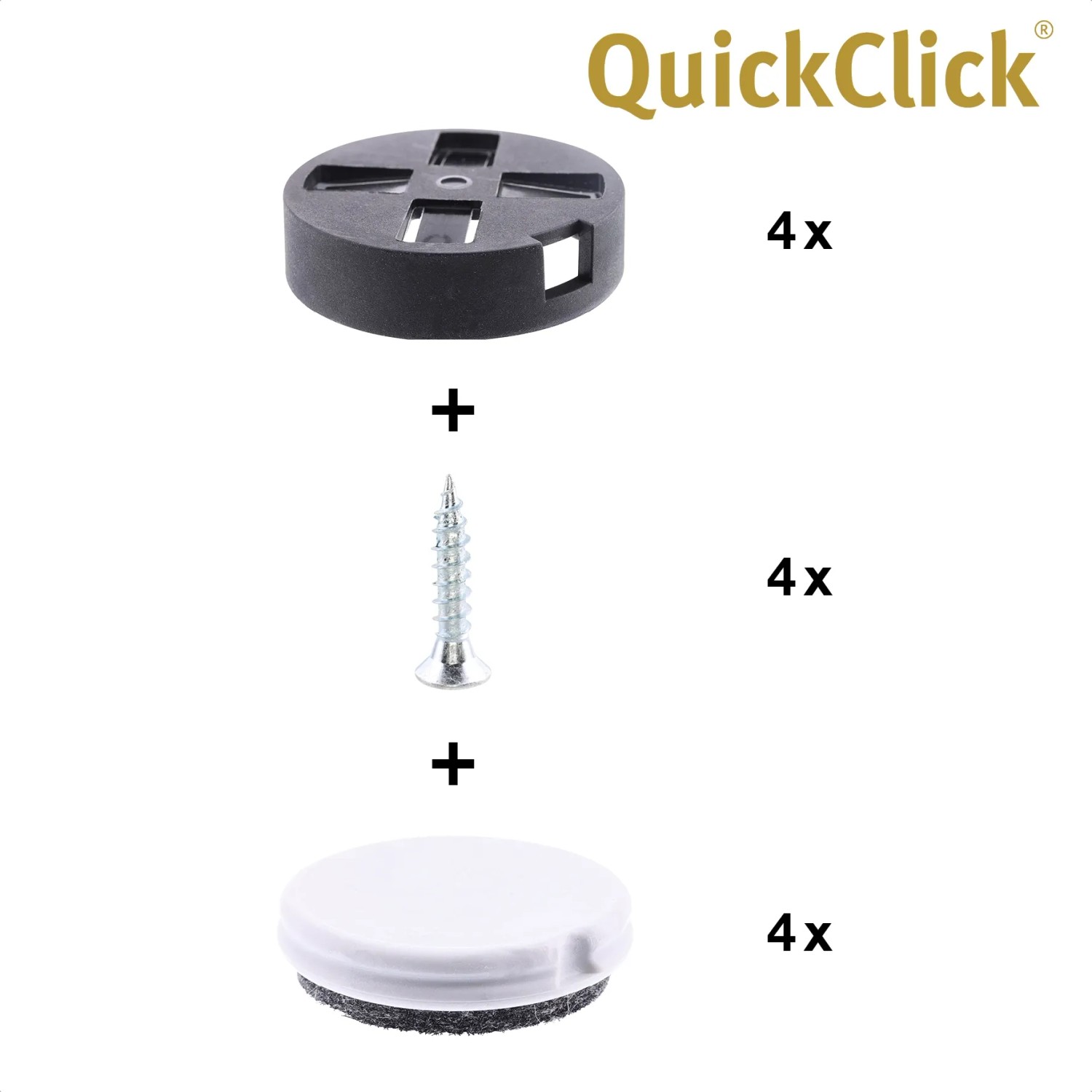 Wagner Gleiter 2in1 QuickClick 12-teilig Duo Equalizer Ø 30 mm Schwarz ...