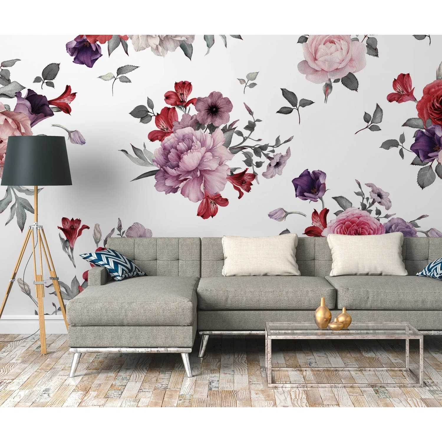 Fototapete Blumenbouquet Rot Rosa Lila Weiß 3,50 m x 2,55 m FSC® kaufen ...