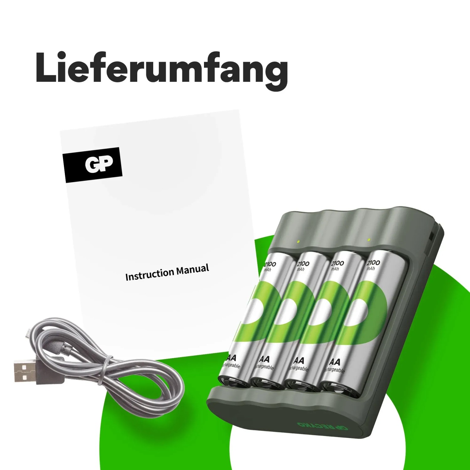 GP Akku-Ladegerät USB B441 Inklusive 4 x AA 2.100 mAh kaufen bei OBI