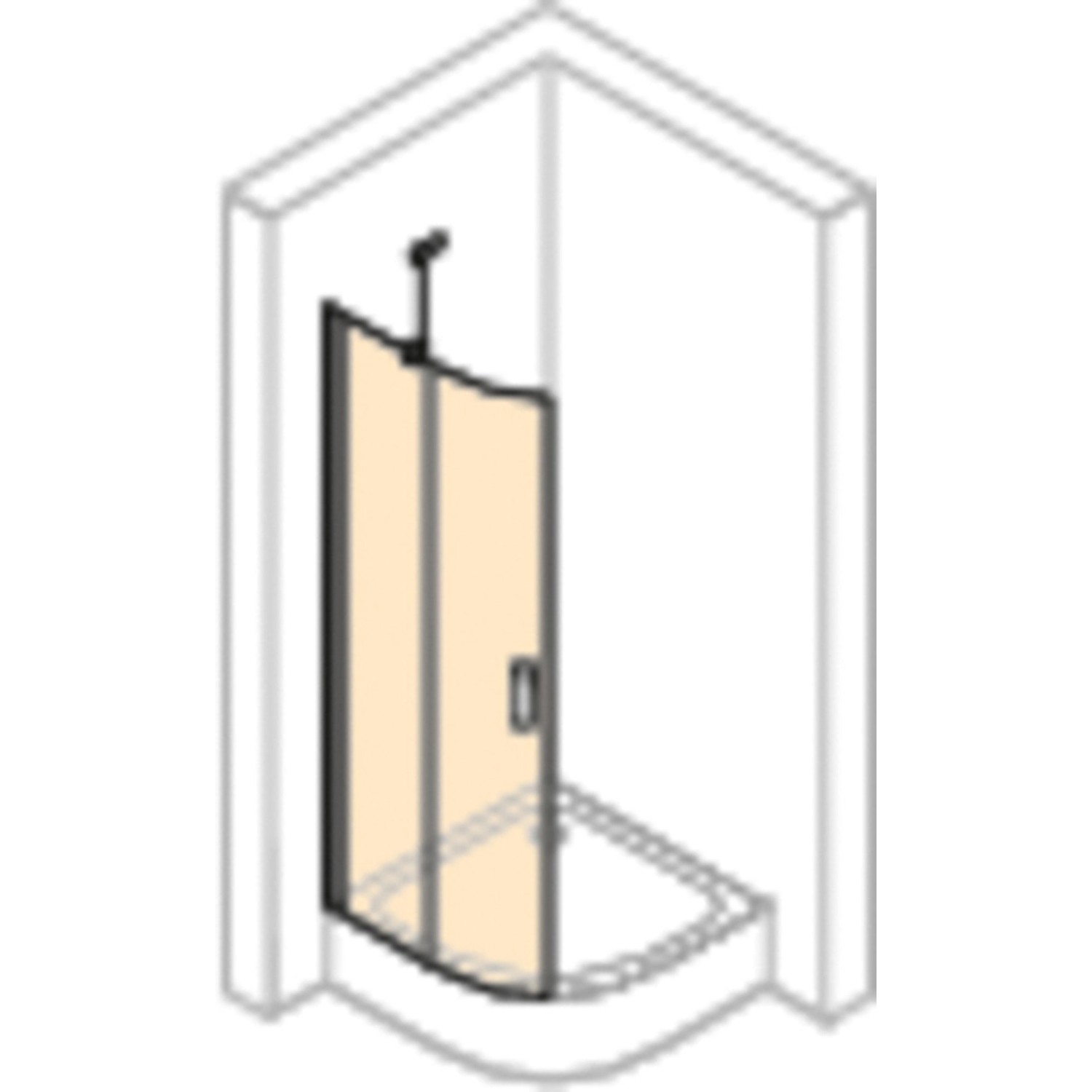 Hüppe 1/4 Kreis Schwingtür Design Pure 2-flg. BxH: 80 x 190 cm R 55 cm ...