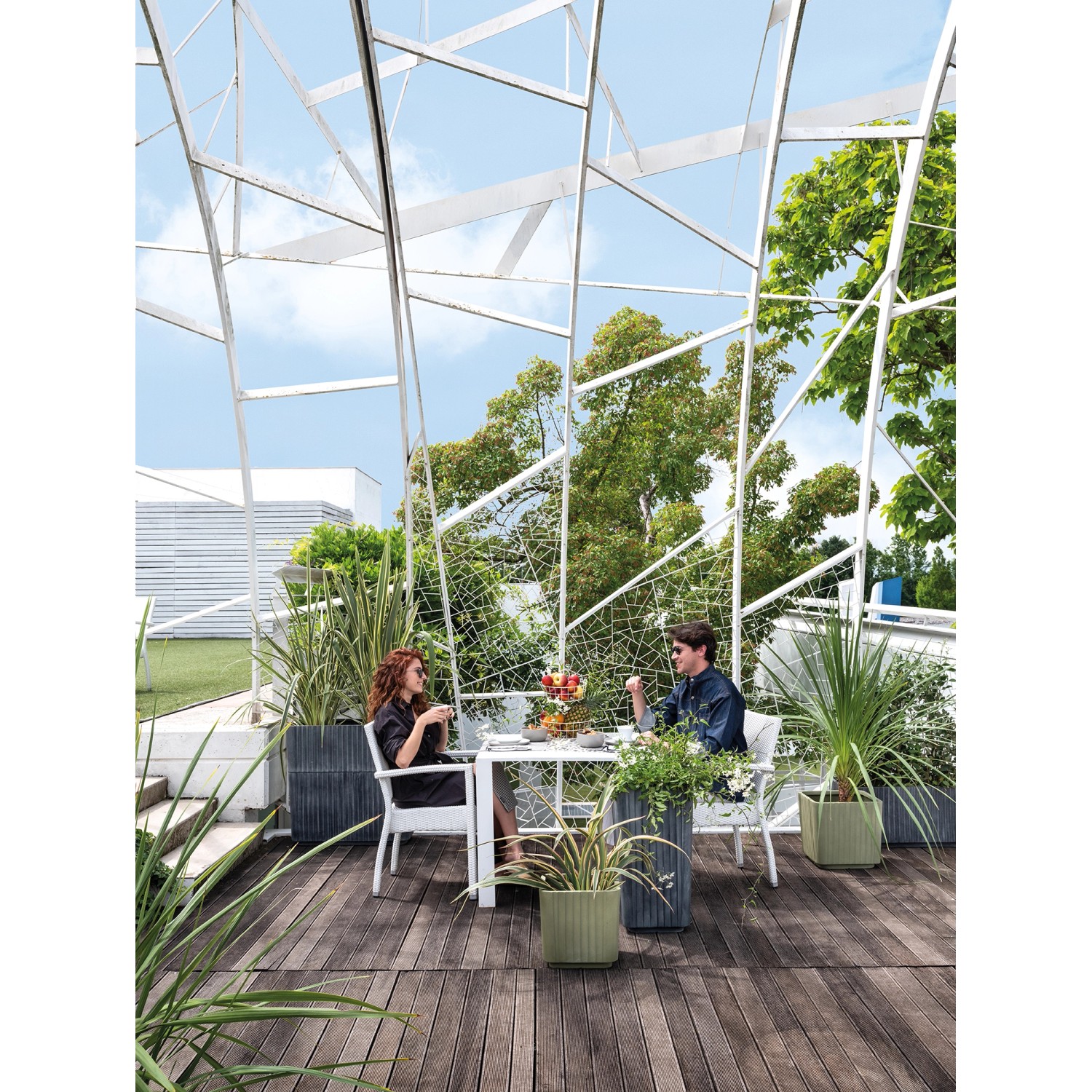 Deroma Pflanztopf Quadro Hoch Link 2er Set Olive kaufen bei OBI