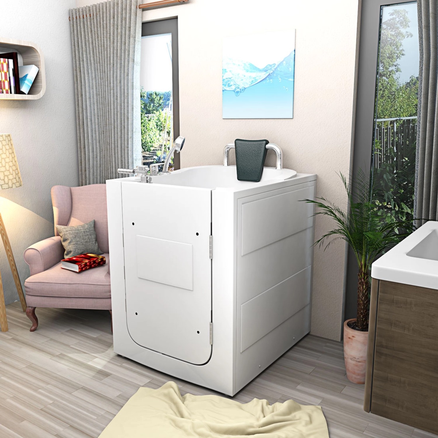 AquaVapore Senioren Wanne Sitzbadewanne Sitzwanne Badewanne mit Tür ...