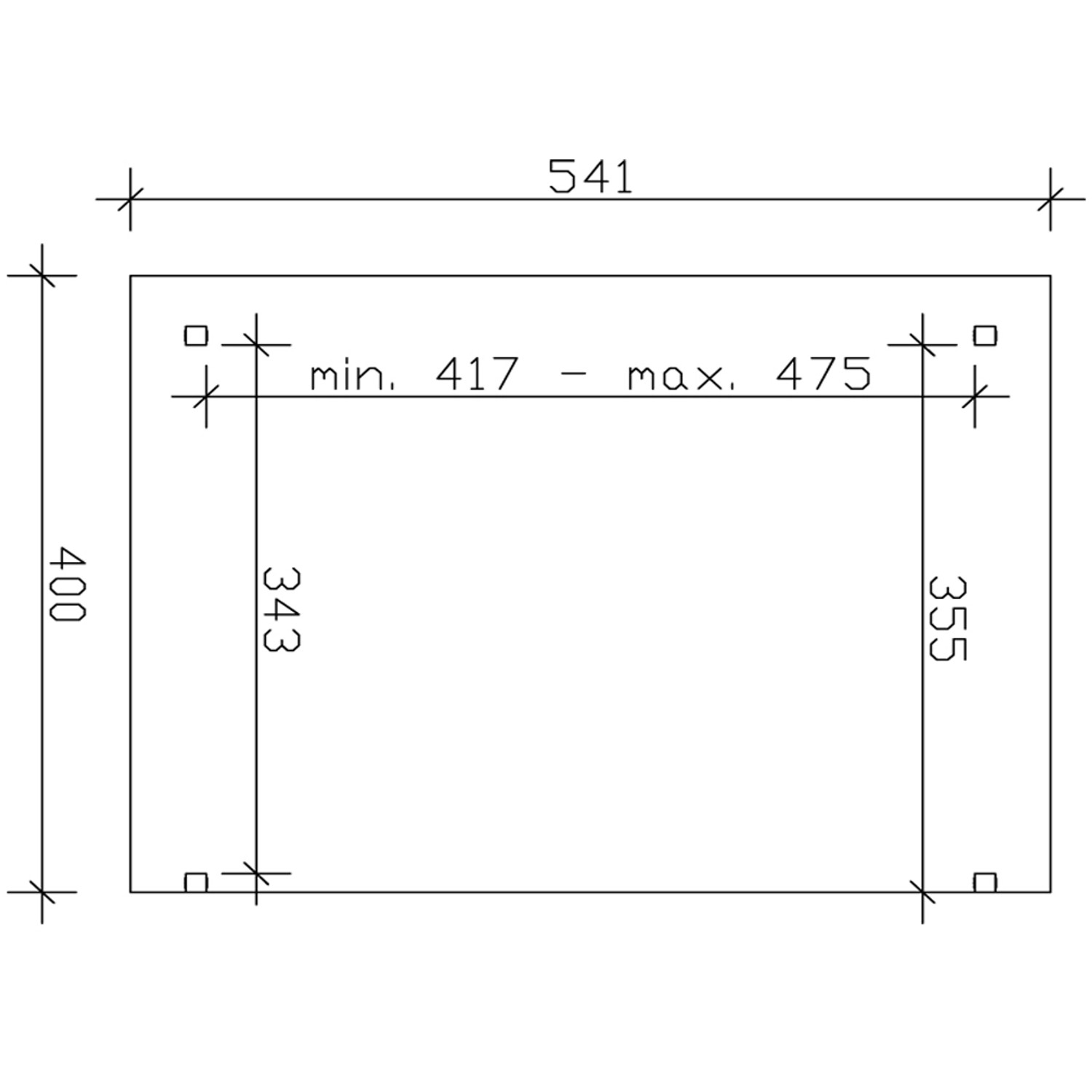 Skan Holz Terrassenüberdachung Sanremo 541 x 400 cm Leimholz Nussbaum ...
