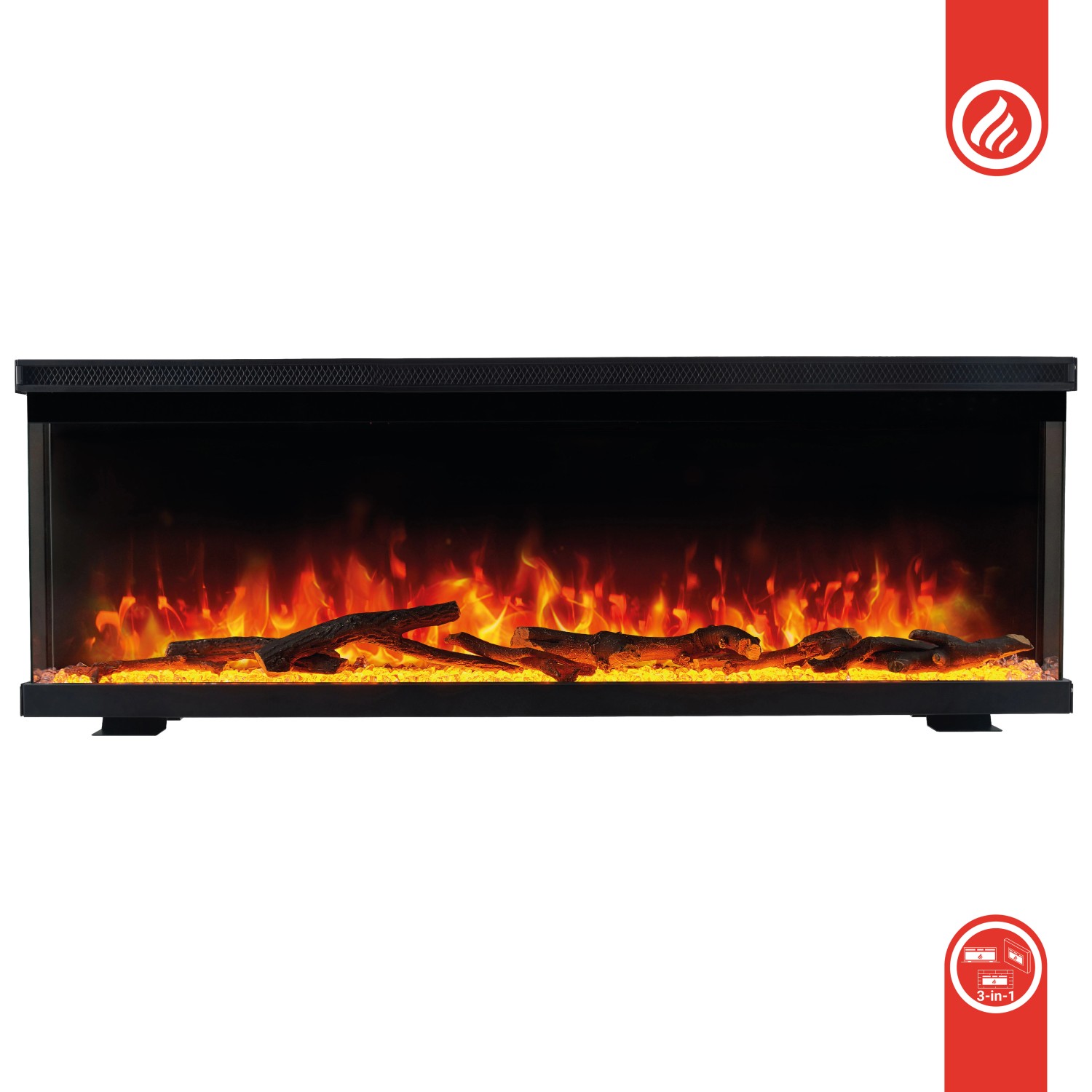 Kaminio Elektrokamin LEA 3in1 Kamin Panorama Heizung 3D-Effekt 12 ...