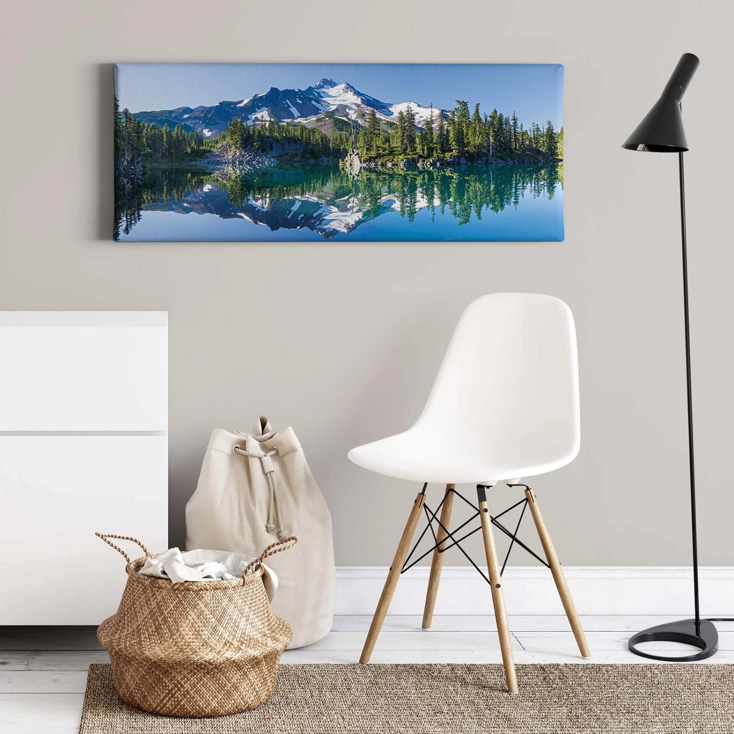 Bricoflor Bild Mit Berglandschaft Wandbild Mit Bergsee Ideal Für Wohnzimmer Und Schlafzimmer ...
