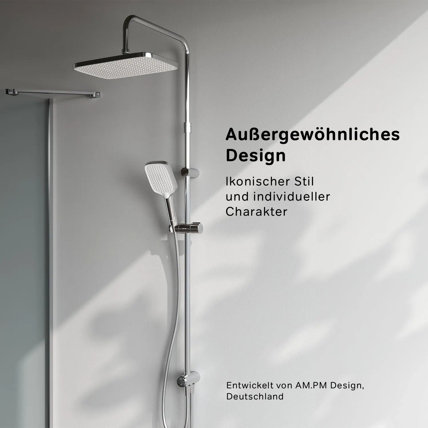 AM.PM Duschsystem Func Duschsystem ohne Armatur, Regenduschset Kopfbrause Duschsäule Dusche ...