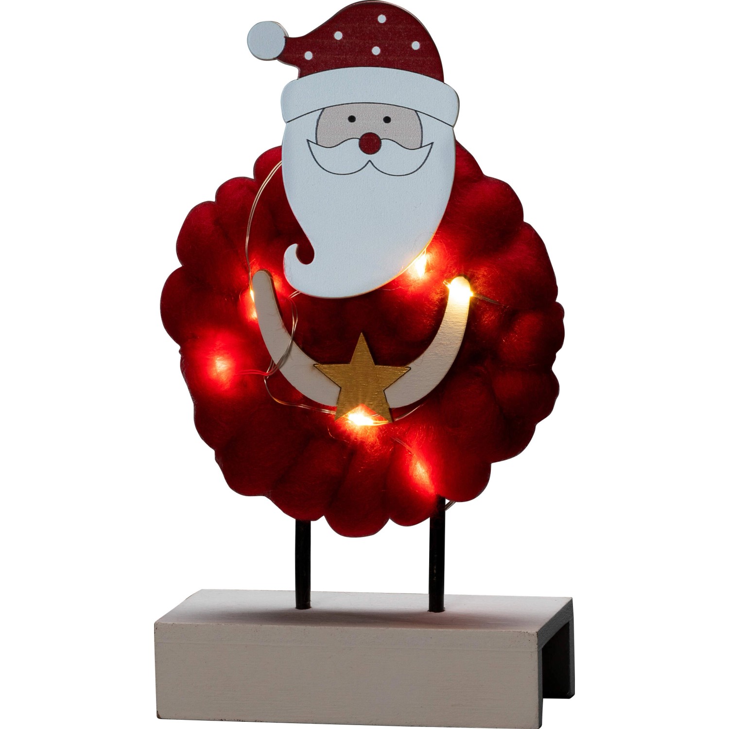 Konstsmide LED Holzsilhouette Santa mit Baumwolle 6 Dioden Warmweiß kaufen bei OBI