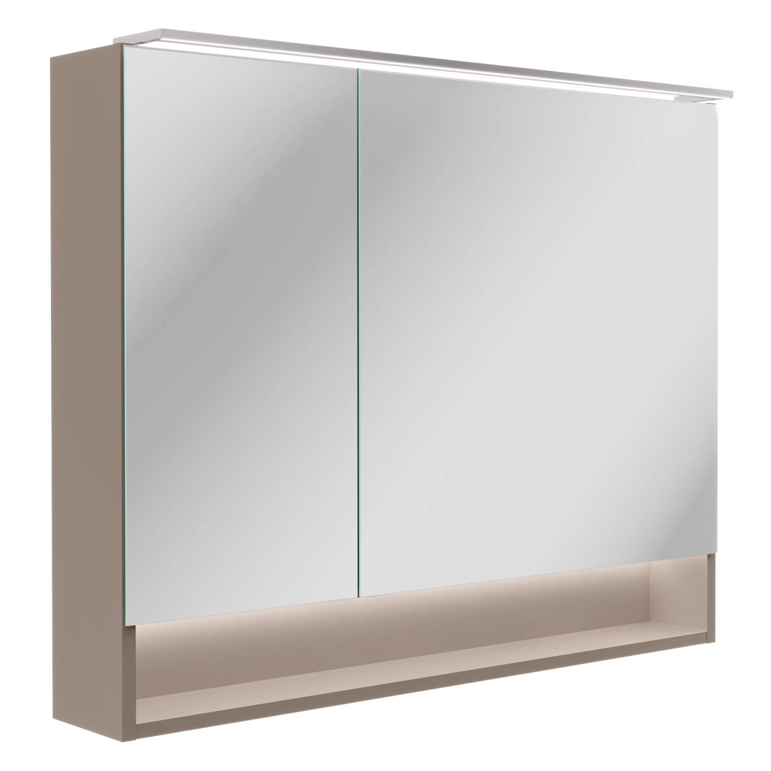 Fackelmann LED-Spiegelschrank B.Paris 90 cm x 71,8 cm Cubanit Grau ...