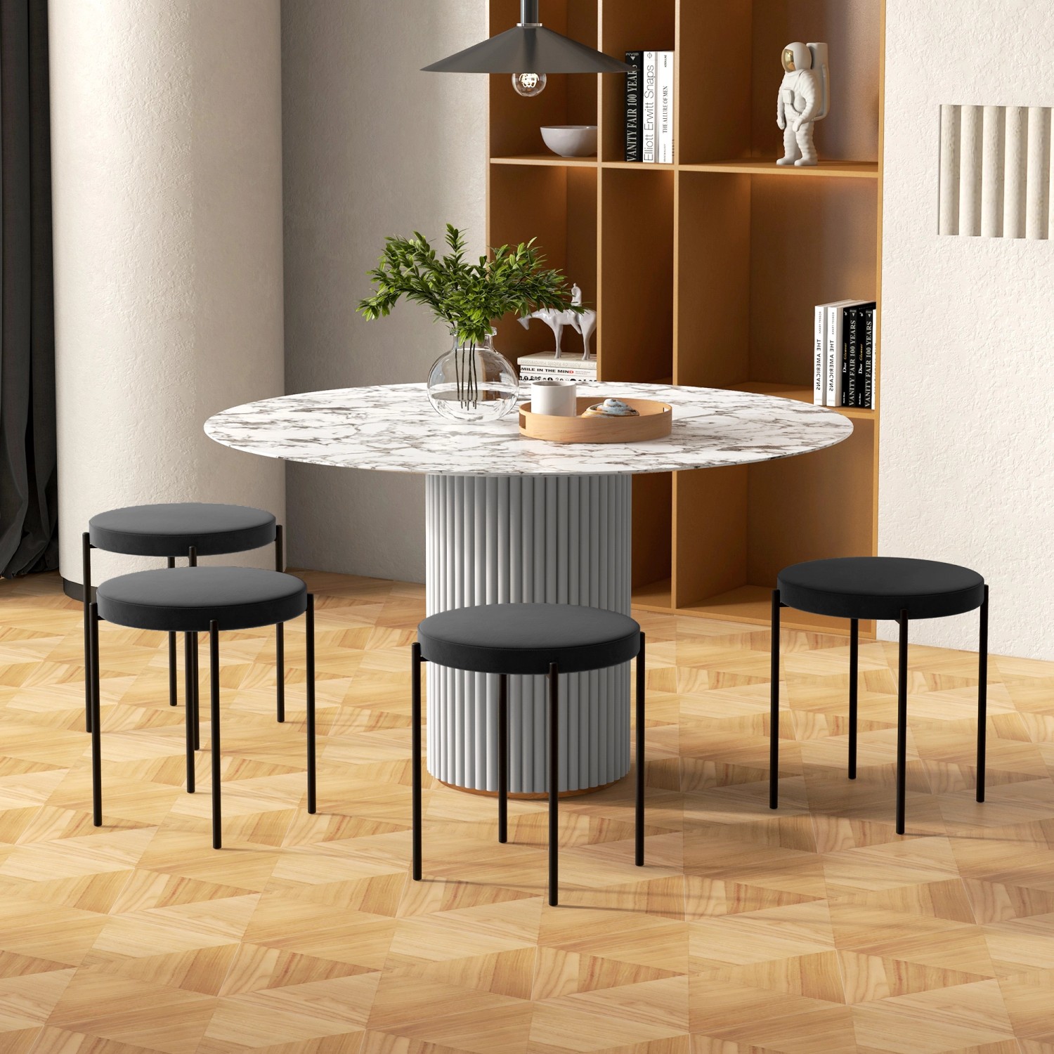 HOMCOM 4er-Set Esszimmerhocker Stapelbar 41 5 x 41 5 x 46 cm kaufen bei OBI