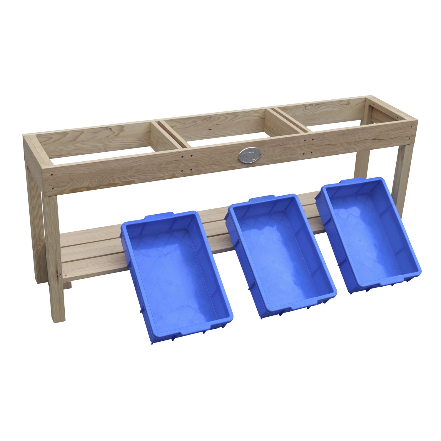 Axi Sand und Wassertisch mit 3 Behältern Naturbraun Behälter Blau ...