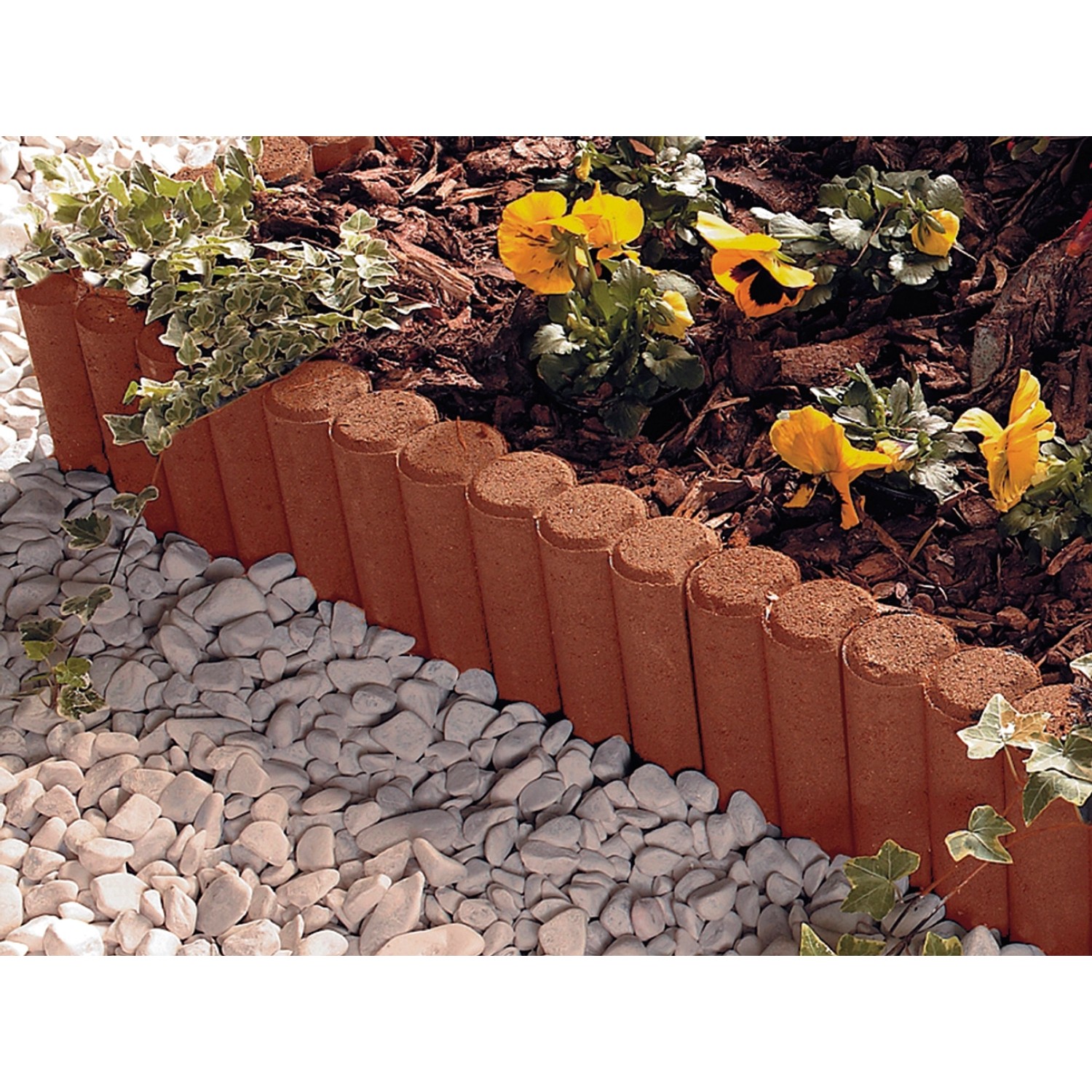 Rundpalisaden-Randstein Braun 50 cm x 25 cm x 6 cm kaufen bei OBI