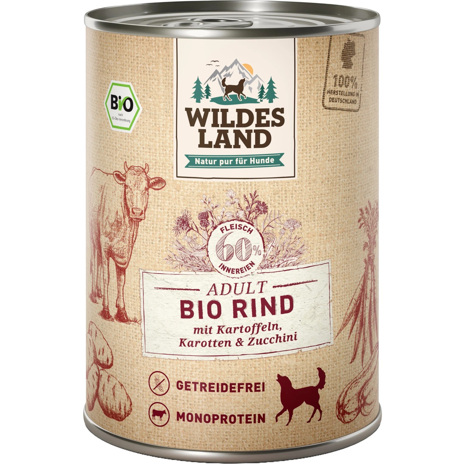 Wildes Land Hunde-Nassfutter Bio Rind mit Kartoffeln 400 g kaufen bei OBI