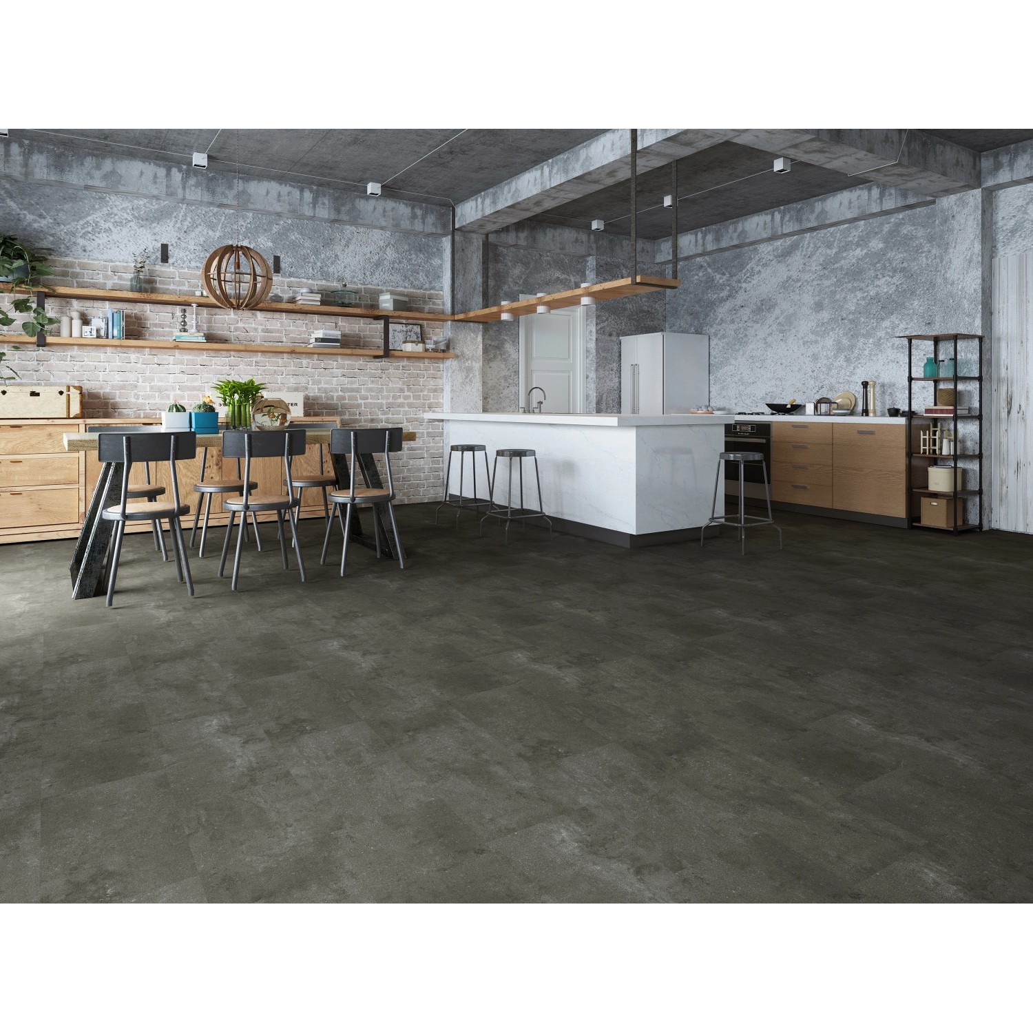 Decoflooring Vinylboden Olbia Stein-Optik Dunkel 3,5 mm OBI