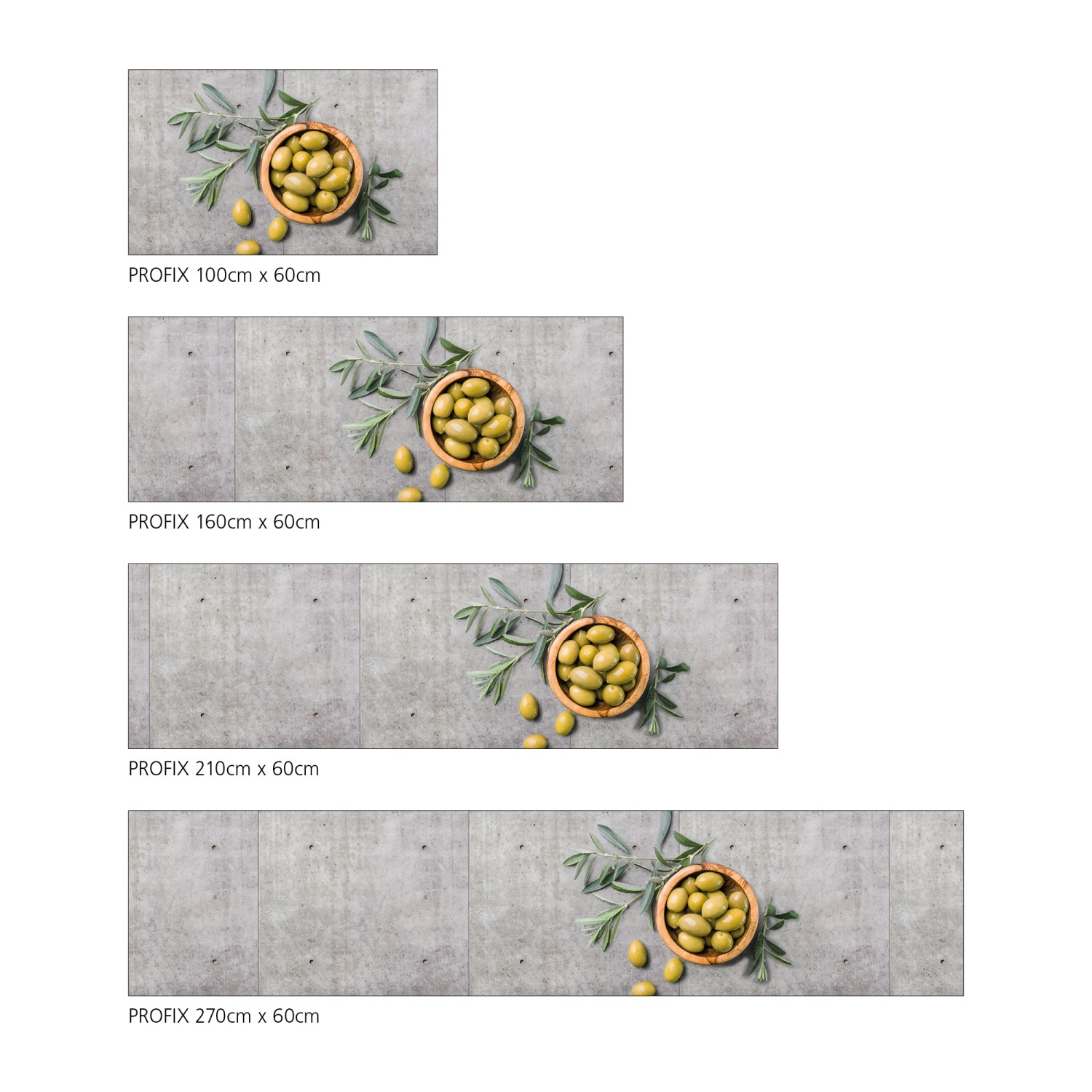 MySpotti Küchenrückwand Profix Cucina Olive Concrete 160 x 60 cm ...