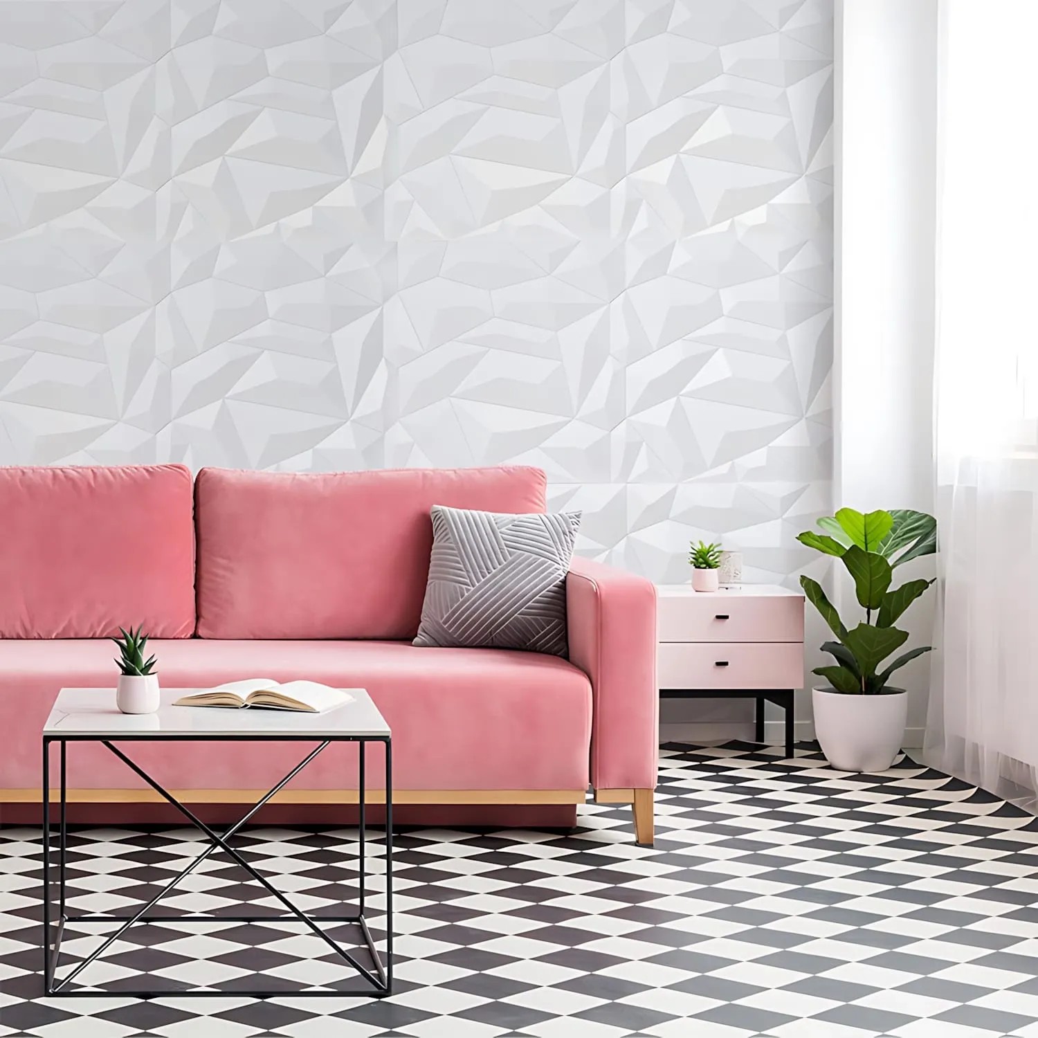 PROFHOME 3D 705475 Glacier Matte White Dekorpaneel abstraktes Muster ...