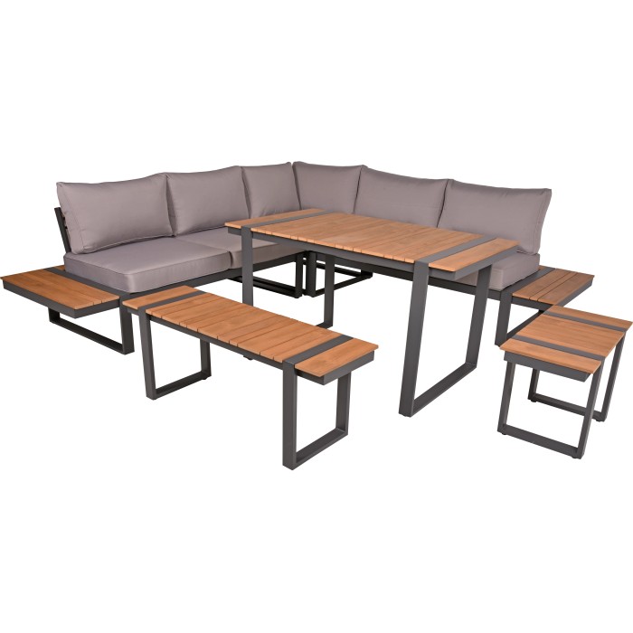 Wunderschone Lounge Set Mit Esstisch Morenci 4 Teilig Aus Akazienholz Fsc Ebenbild
