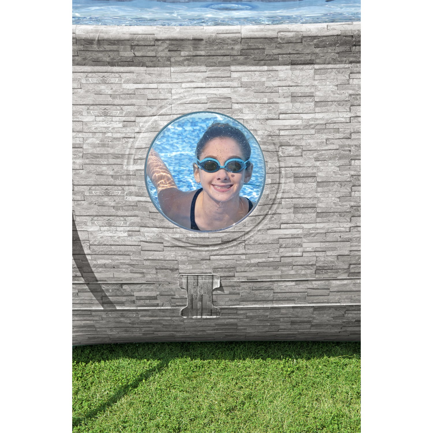 Bestway Stahlrahmenpool Set Power Steel Swim Vista 549 x 274 x 122 cm Oval Grau kaufen bei OBI