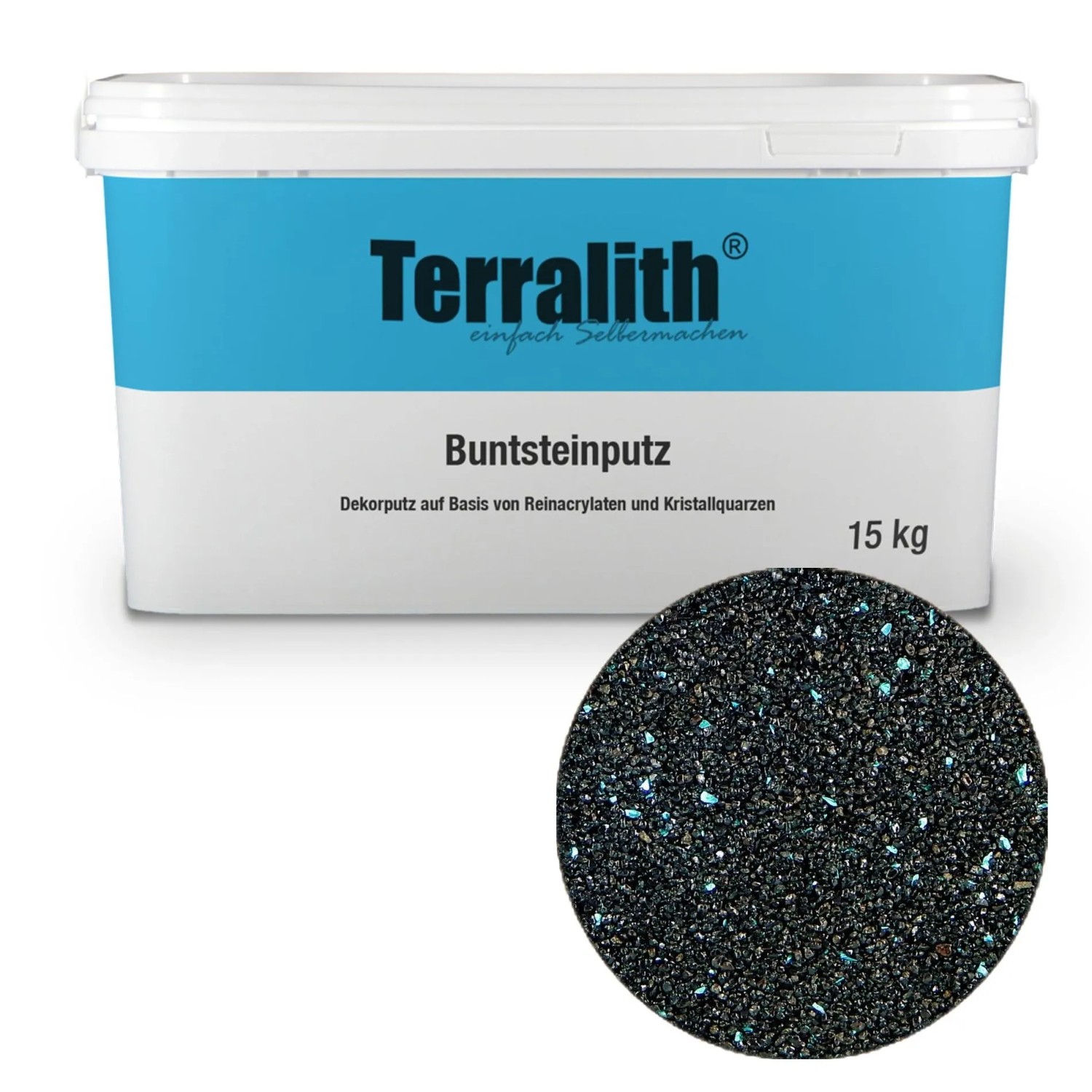 Terralith Buntsteinputz Mosaikputz 2mm -15 kg- BSP115 Gold Schwarz