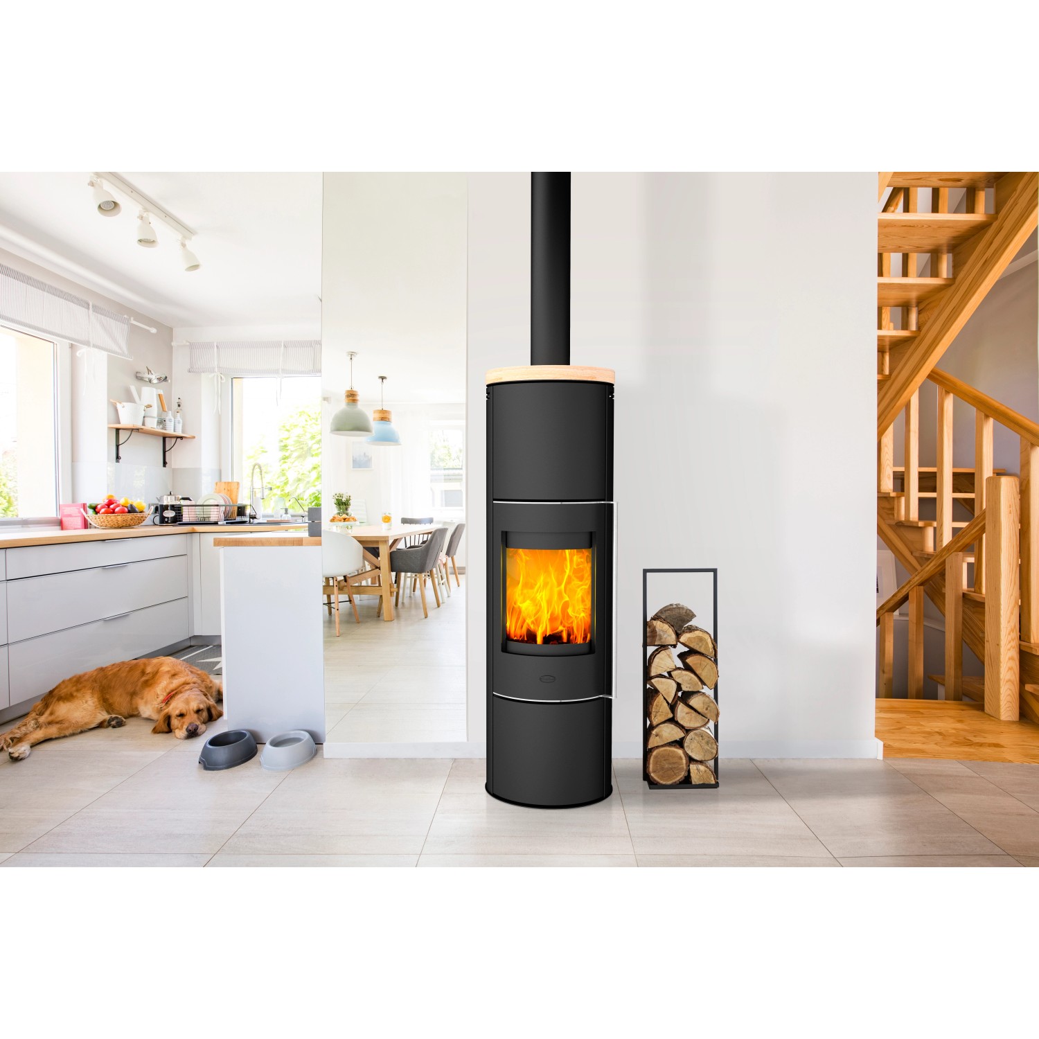 Fireplace Perondi Kaminofen Sandstein Schwarz 5 kW kaufen bei OBI
