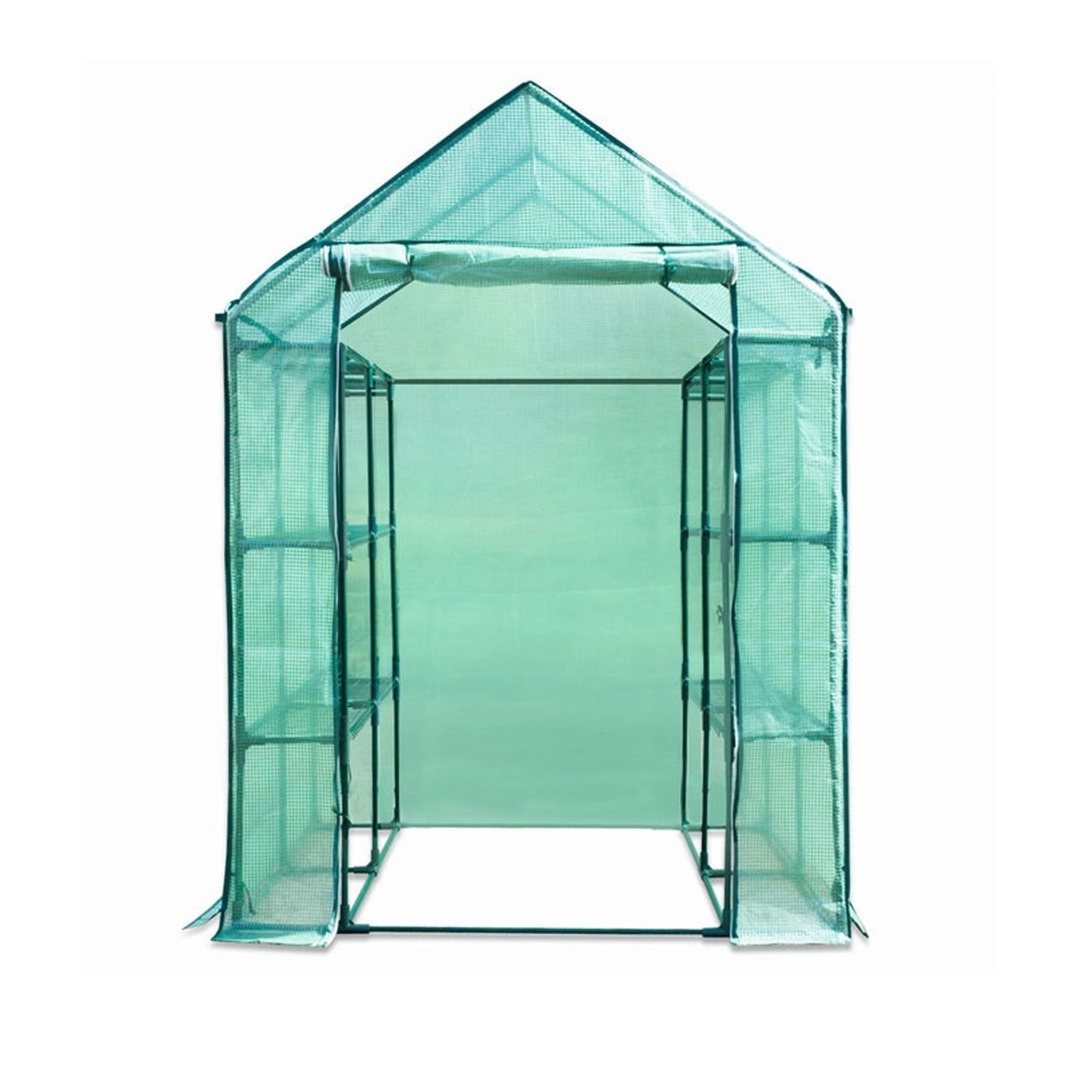 KARAT Gewächshaus Biotopia 2 m² mit 12 Regalgitterböden Satteldachform Ideal für Pflanzen kaufen ...