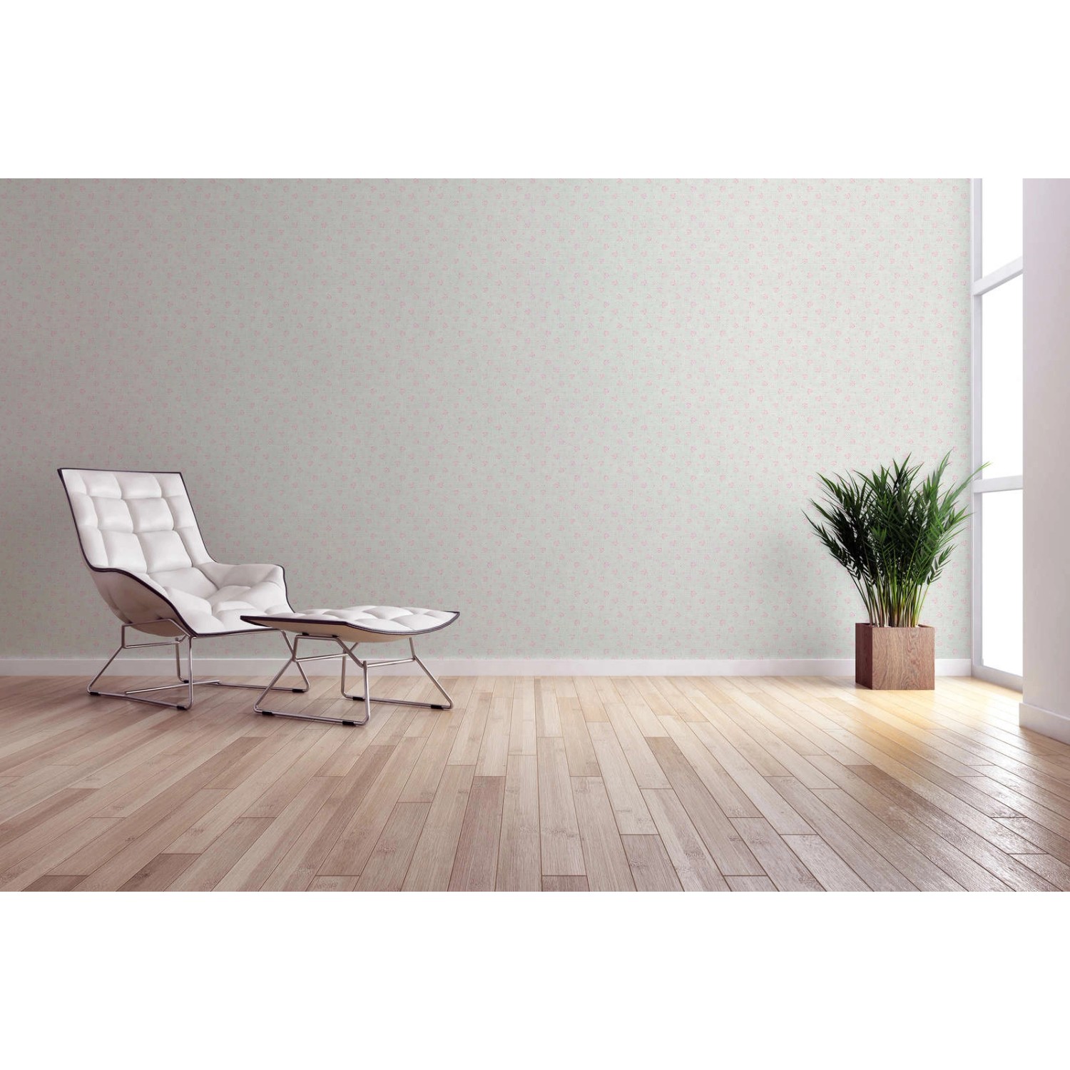 Bricoflor Shabby Chic Tapete mit Rosen Weiß Rosa Ideal für Küche und ...