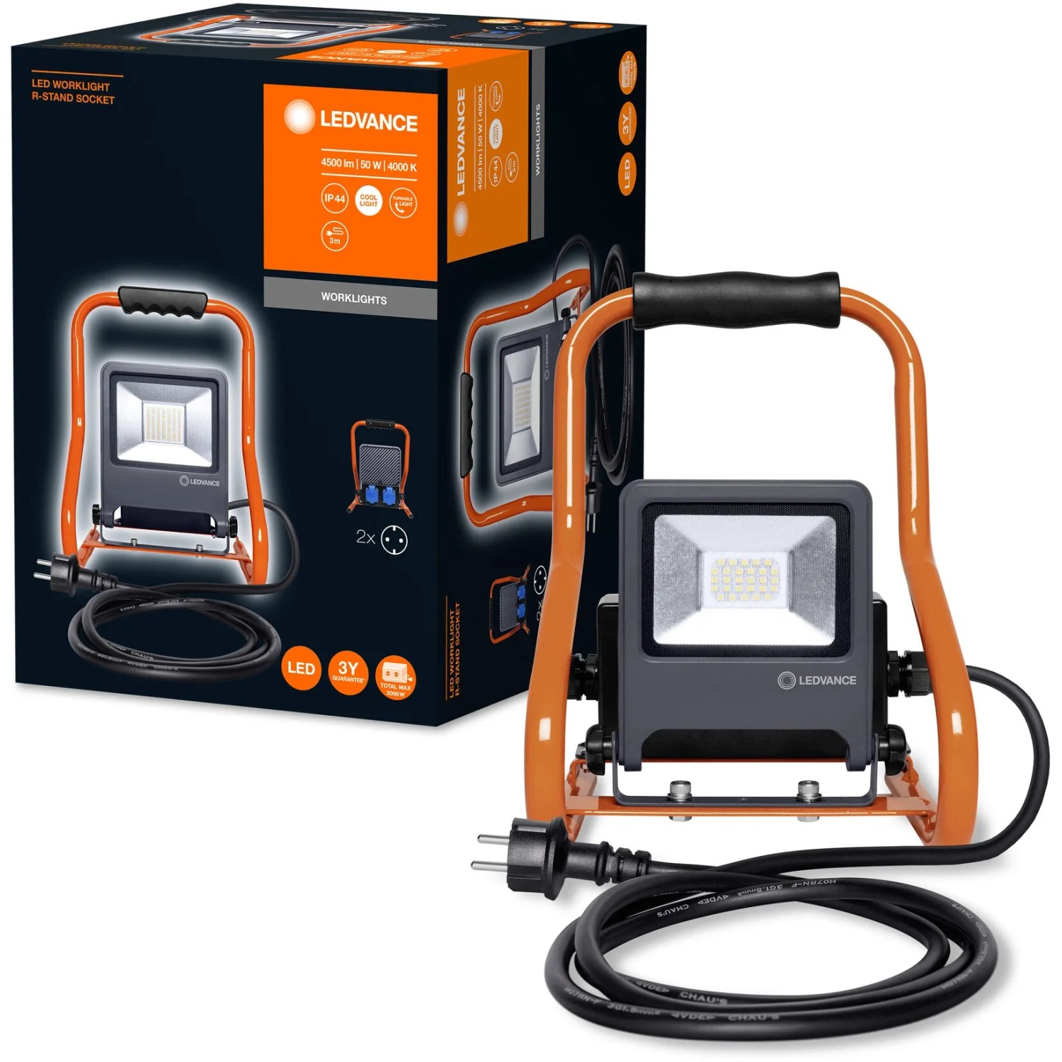 Ledvance LED-Arbeitslicht Worklight R-Stand mit Steckdosen (Gen 2) 20 W ...