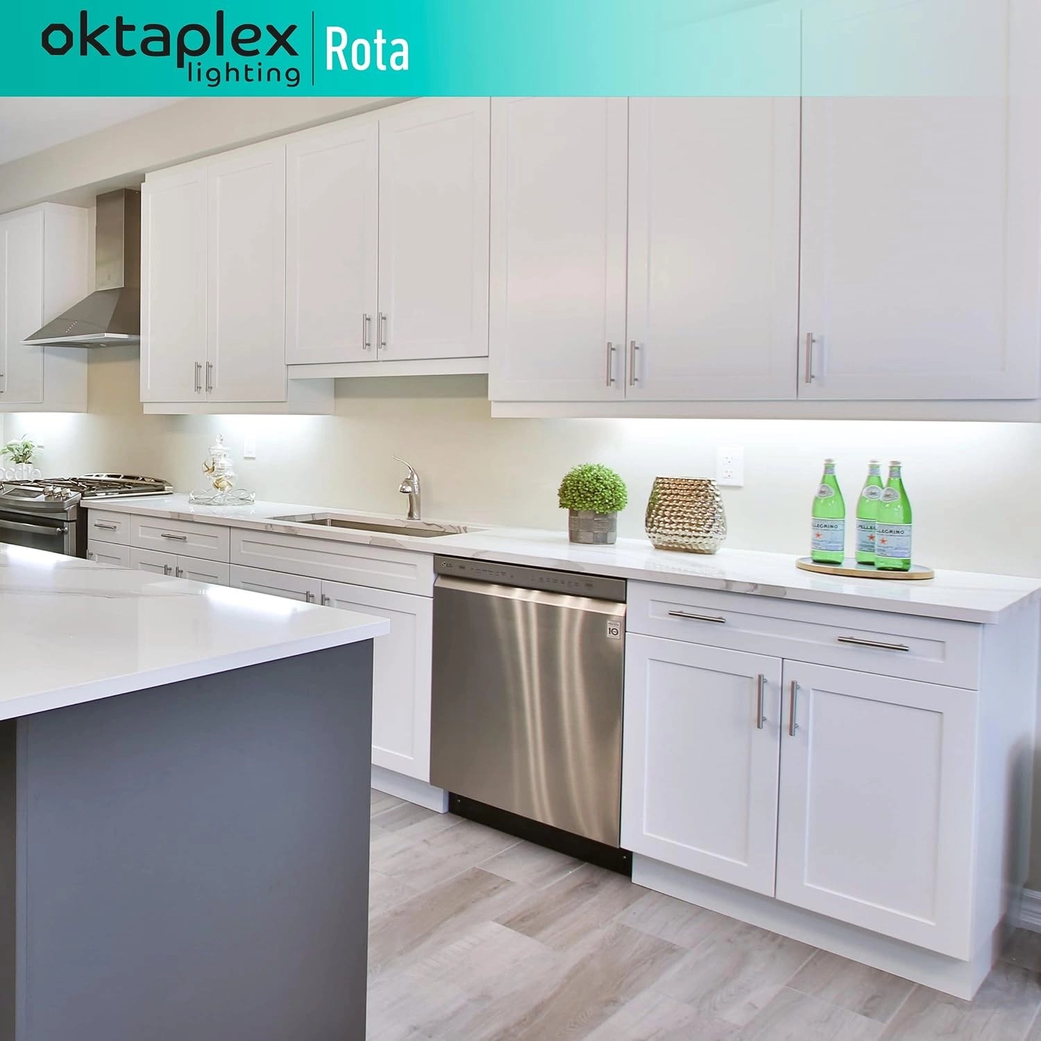 Oktaplex Aluminium Unterbauleuchte 60cm 3er Set 90 Grad Schwenkbar ...