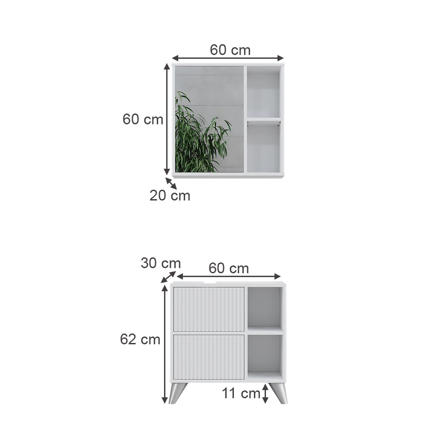Vicco Badmöbel-Set Leano Weiß 2 Teile kaufen bei OBI