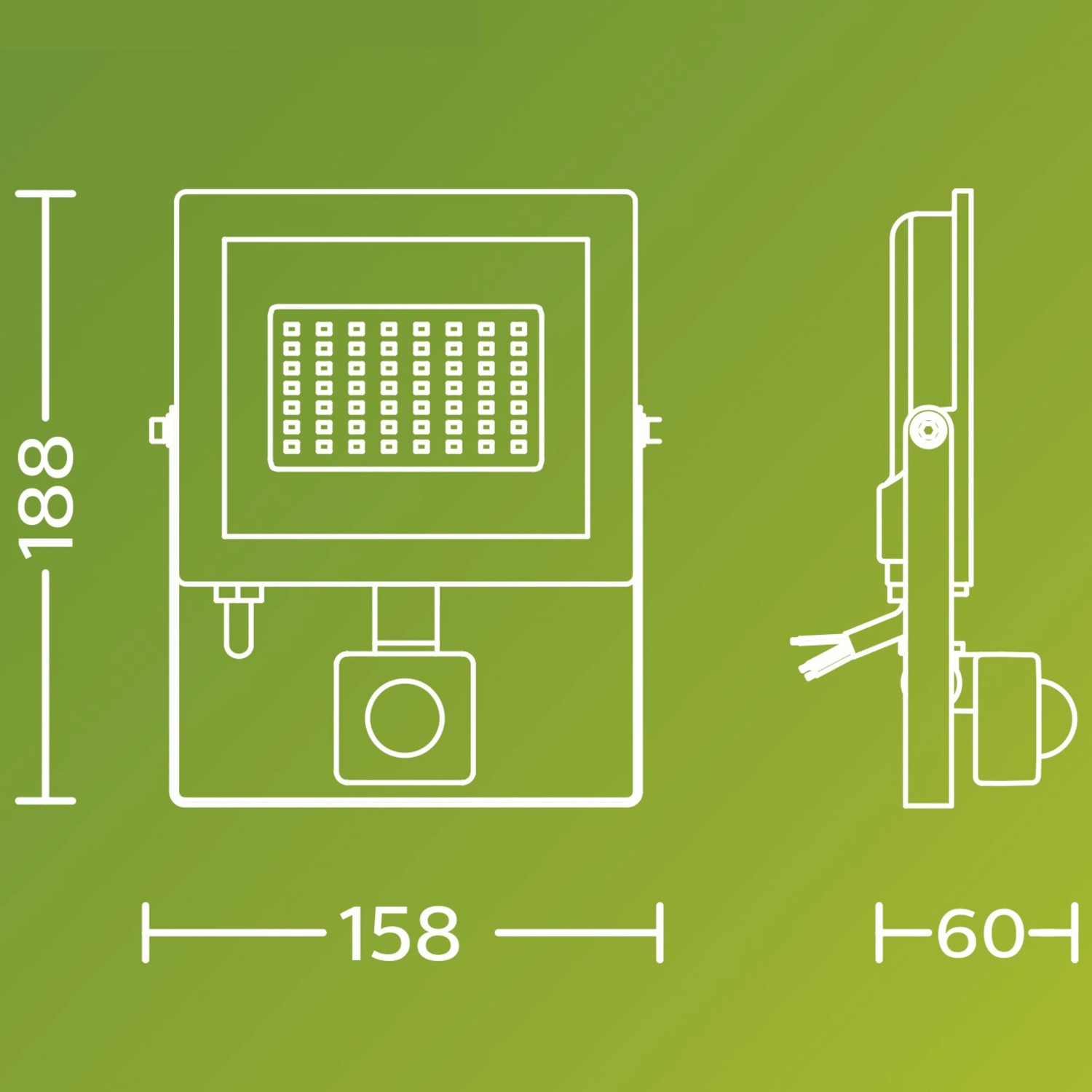 Philips Outdoor Flutlicht Lois Bewegungssensor 5.000 K 2.850 lm Schwarz ...