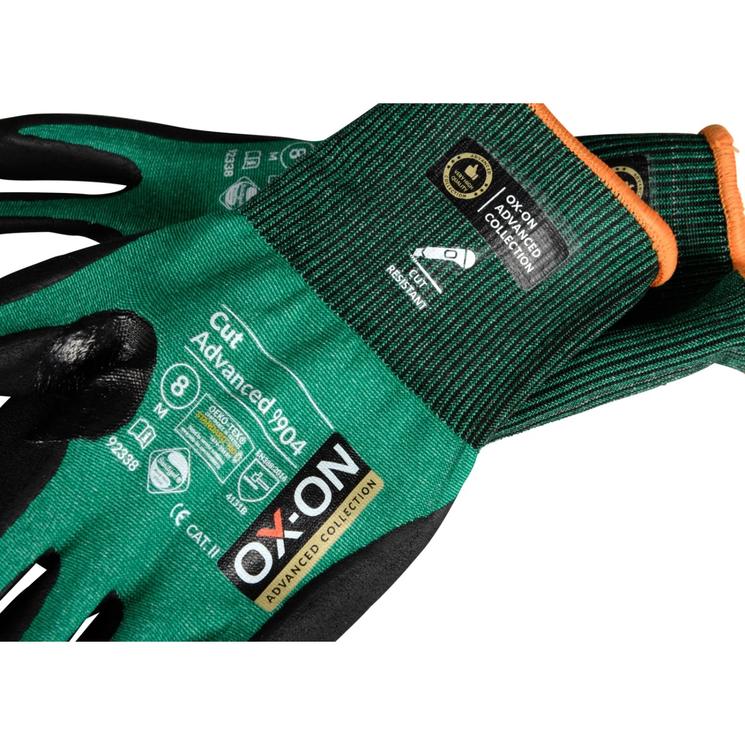 OX-ON Handschuh Cut Advanced 9904 Cut Level B Schwarz-Grün Gr. 11 ...