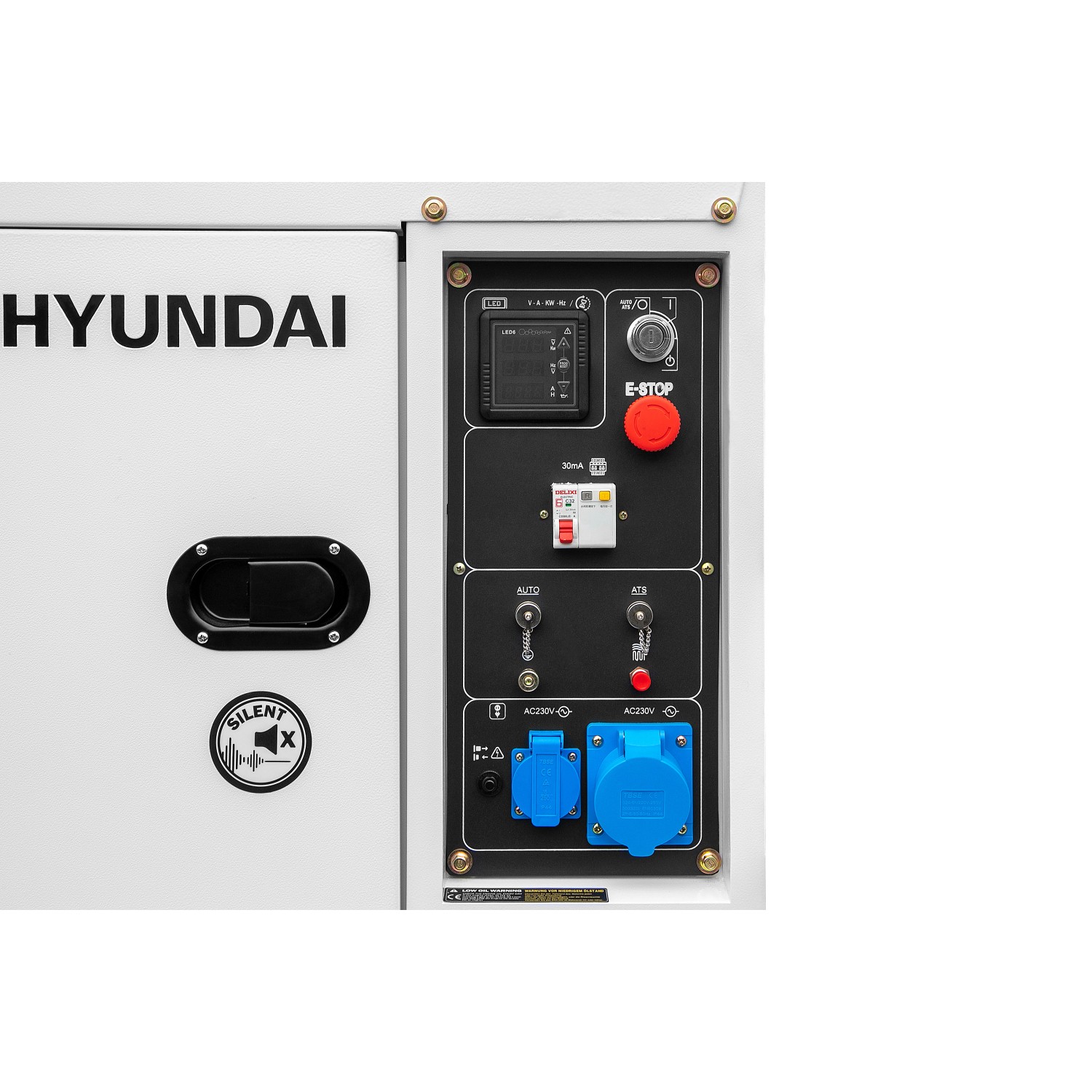 Hyundai Silent Diesel-Generator DHY8600SE DE mit 12 PS Motor und 6.5 kW ...